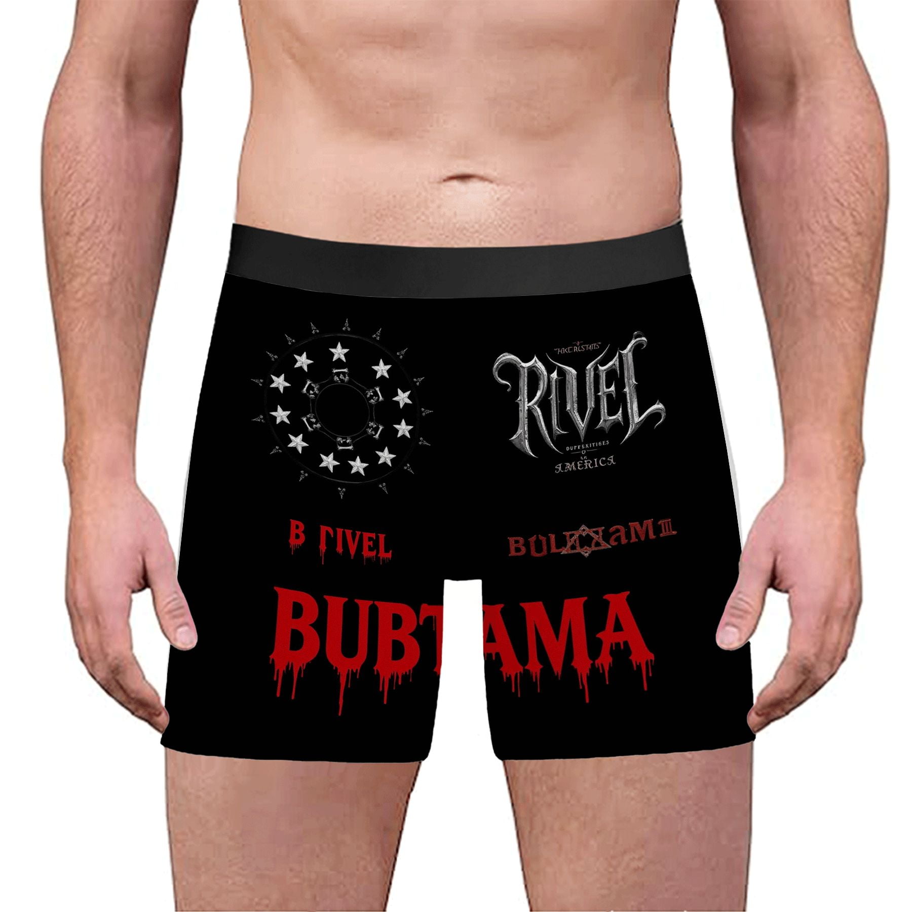 Men's Boxer Briefs with Bold Gothic Design - Star Pattern ' RUEL ...