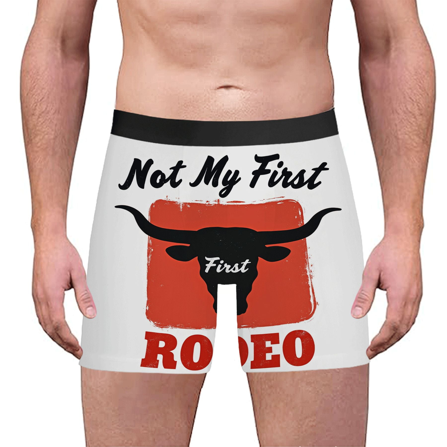 Men's Boxer Briefs with Bold Silhouette Design - ' Not My First Rodeo ...