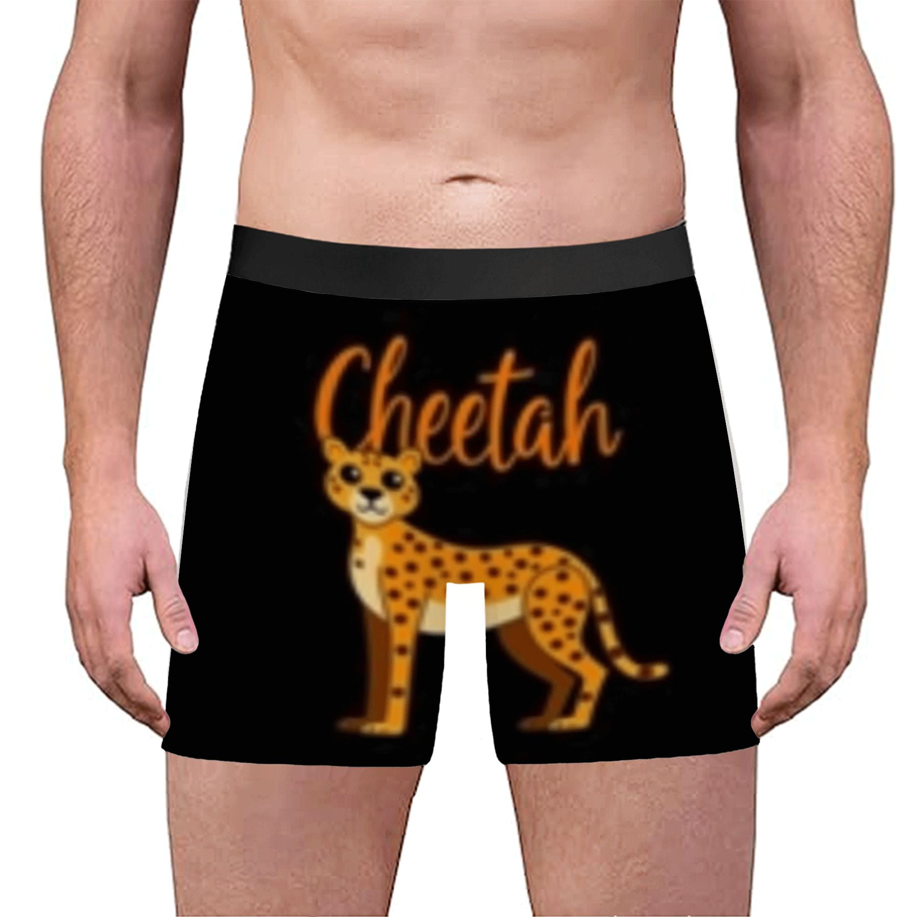 Men's Boxer Briefs with Cartoon Design - Fun Black Underwear Featuring ...