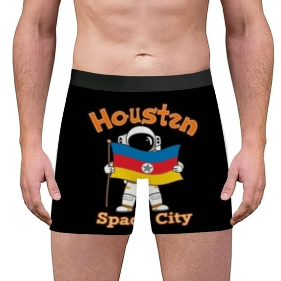 Men's Boxer Briefs with Cartoon Design Text Flag with Blue Yellow Red ...