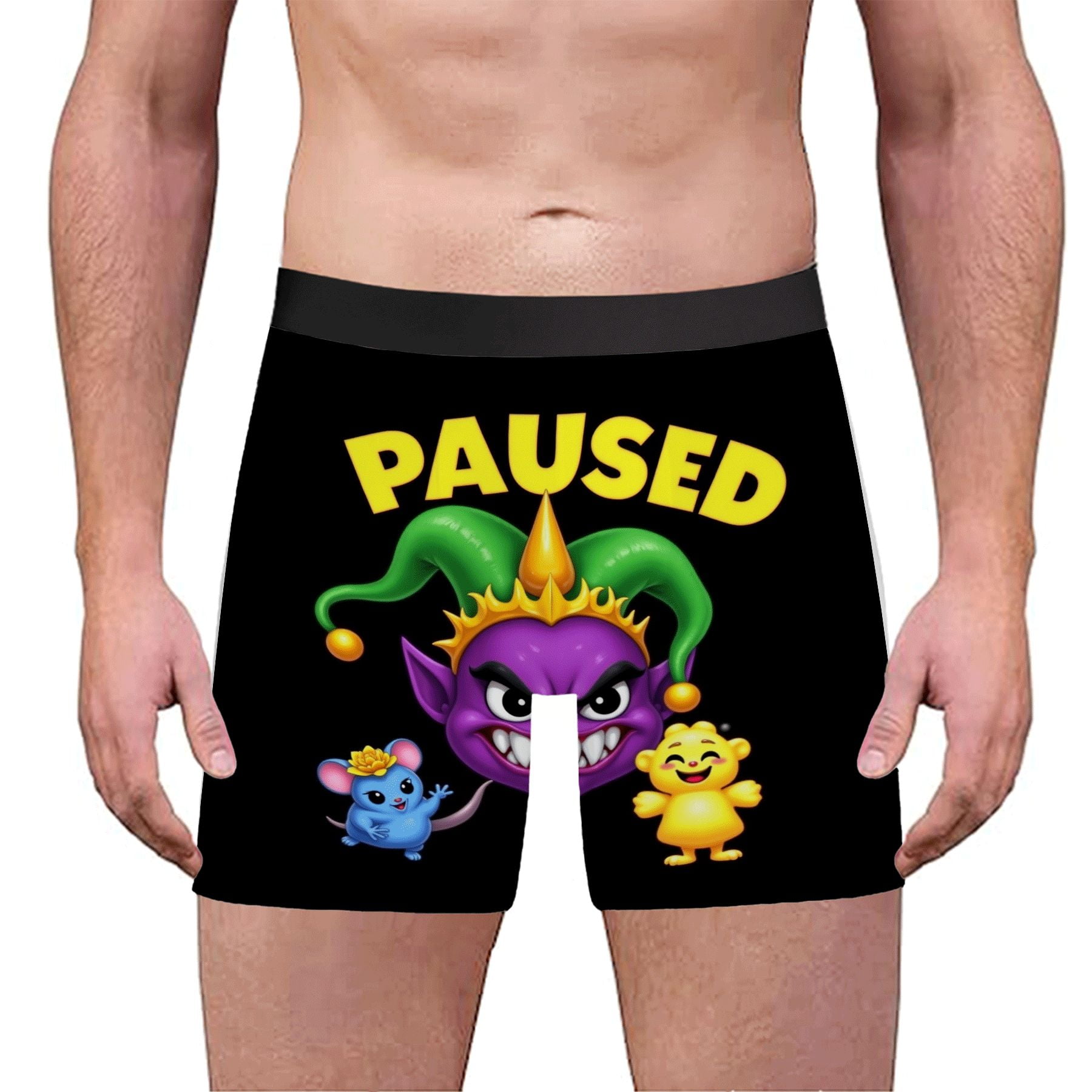 Men's Boxer Briefs with Colorful Cartoon Goblin Mouse and Bear Design ...