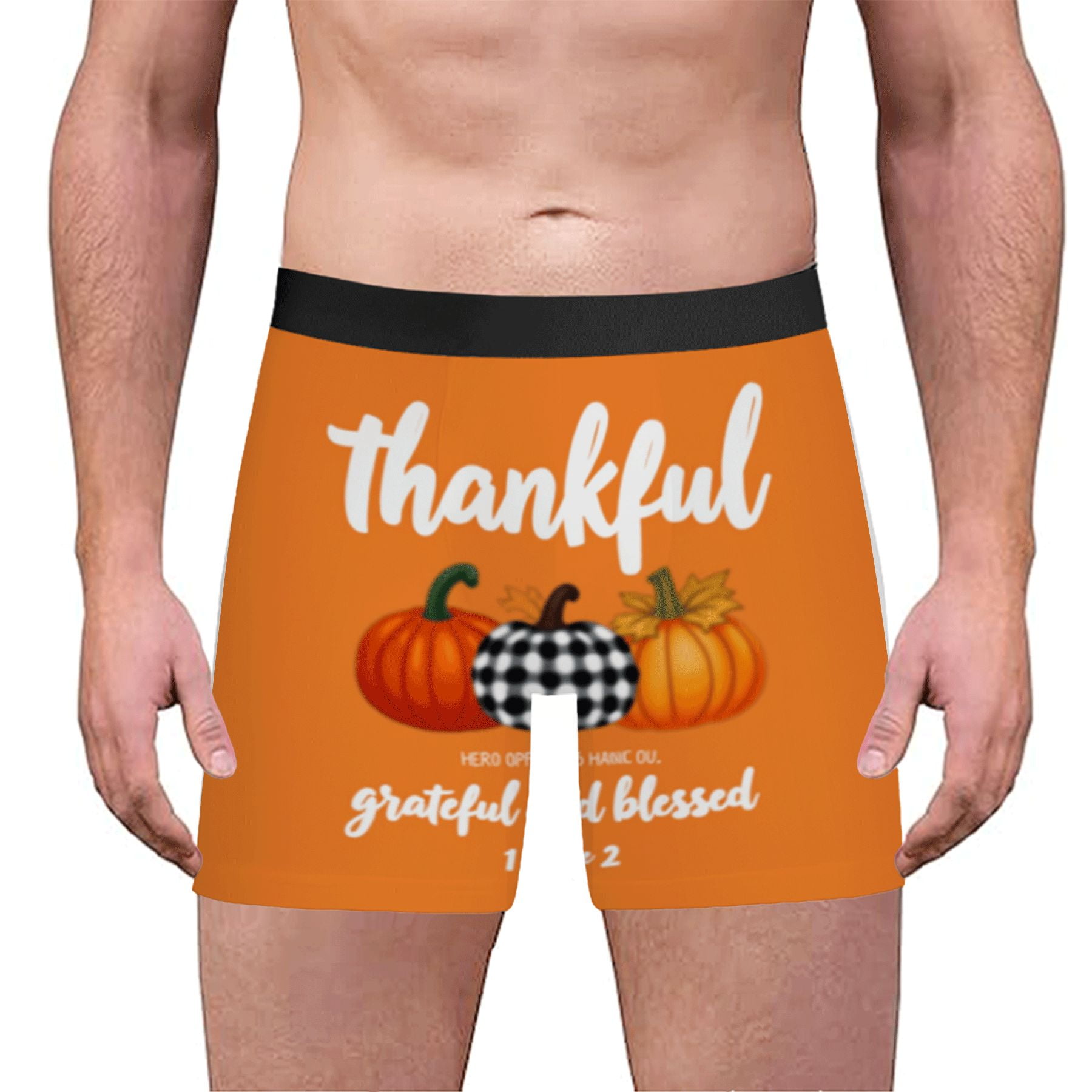 Men's Boxer Briefs with Colorful Pumpkin Design - ' Thankful HERO OF ...