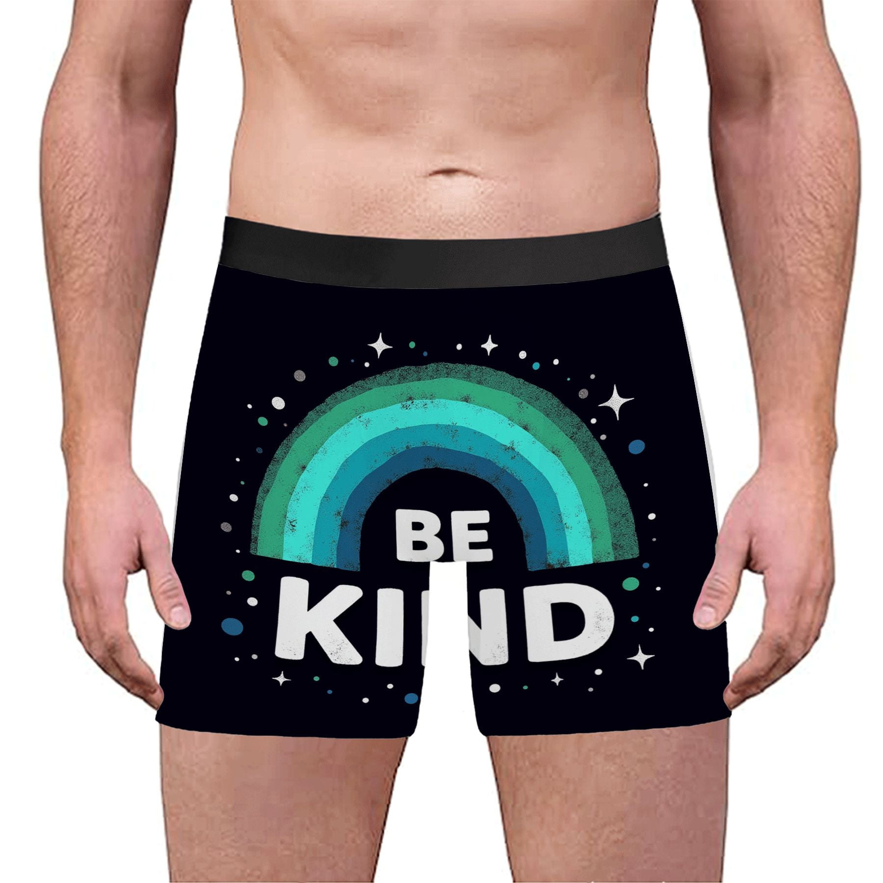Men's Boxer Briefs with Colorful Rainbow Design in Shades of Blue and ...