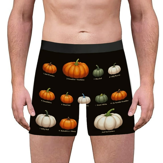 Men's Boxer Briefs with Fun Pumpkin Pattern - Colorful Halloween ...