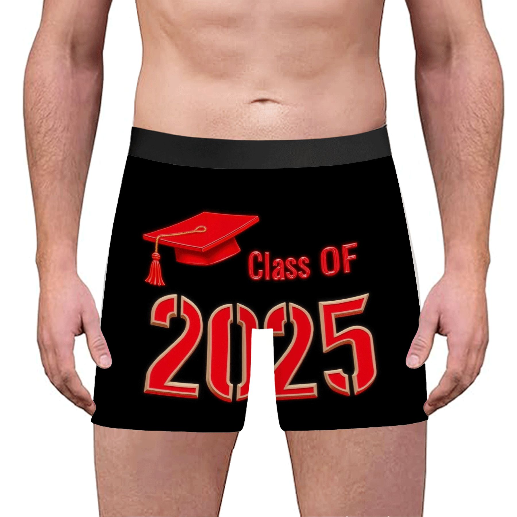 Men's Boxer Briefs with Graduation Cap Design - Class of 2025 Stylish ...