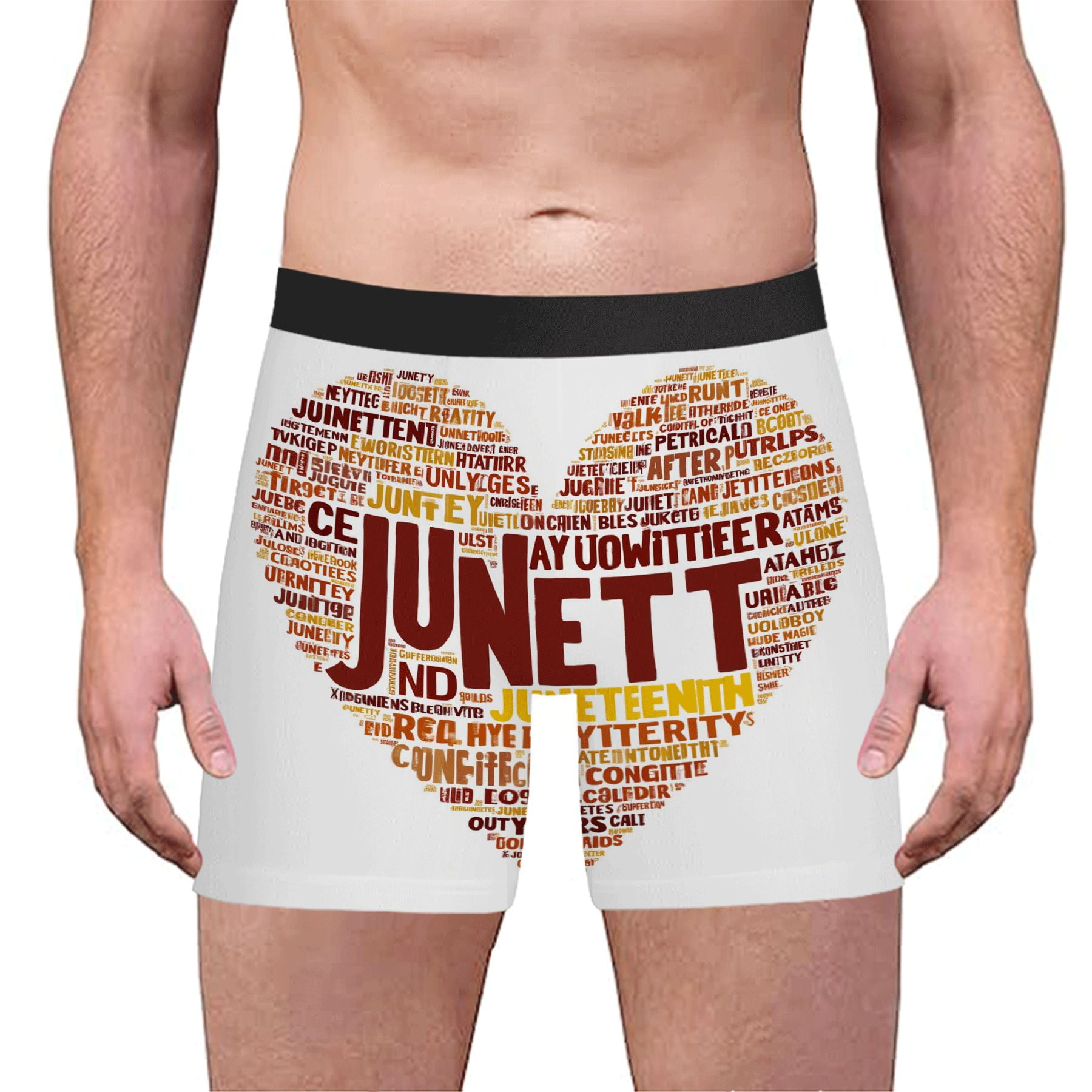 Men's Boxer Briefs with Heart - Shaped Word Cloud Design - Unique ...