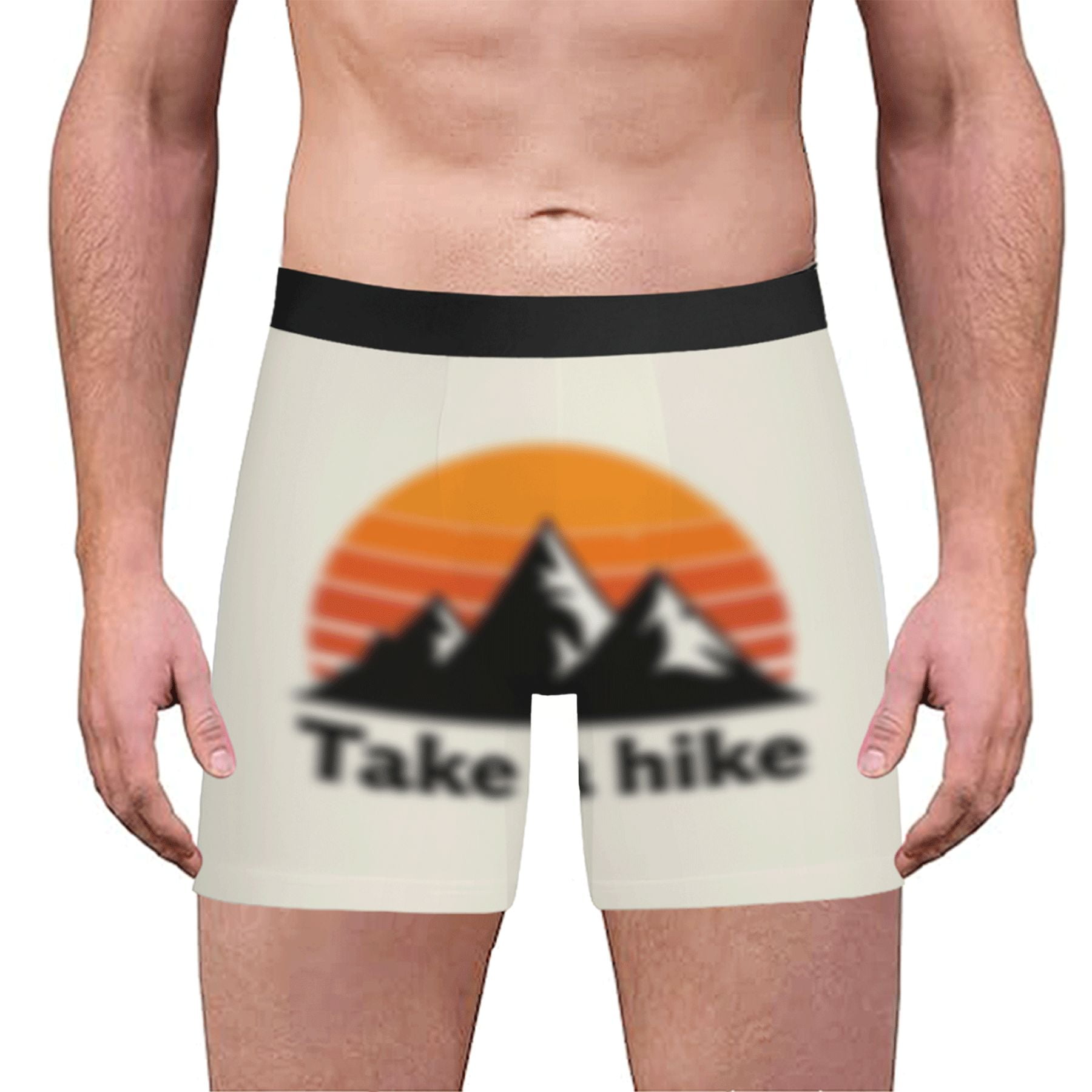 Men's Boxer Briefs with Mountain Peaks Graphic - ' Take a Hike ' Design ...