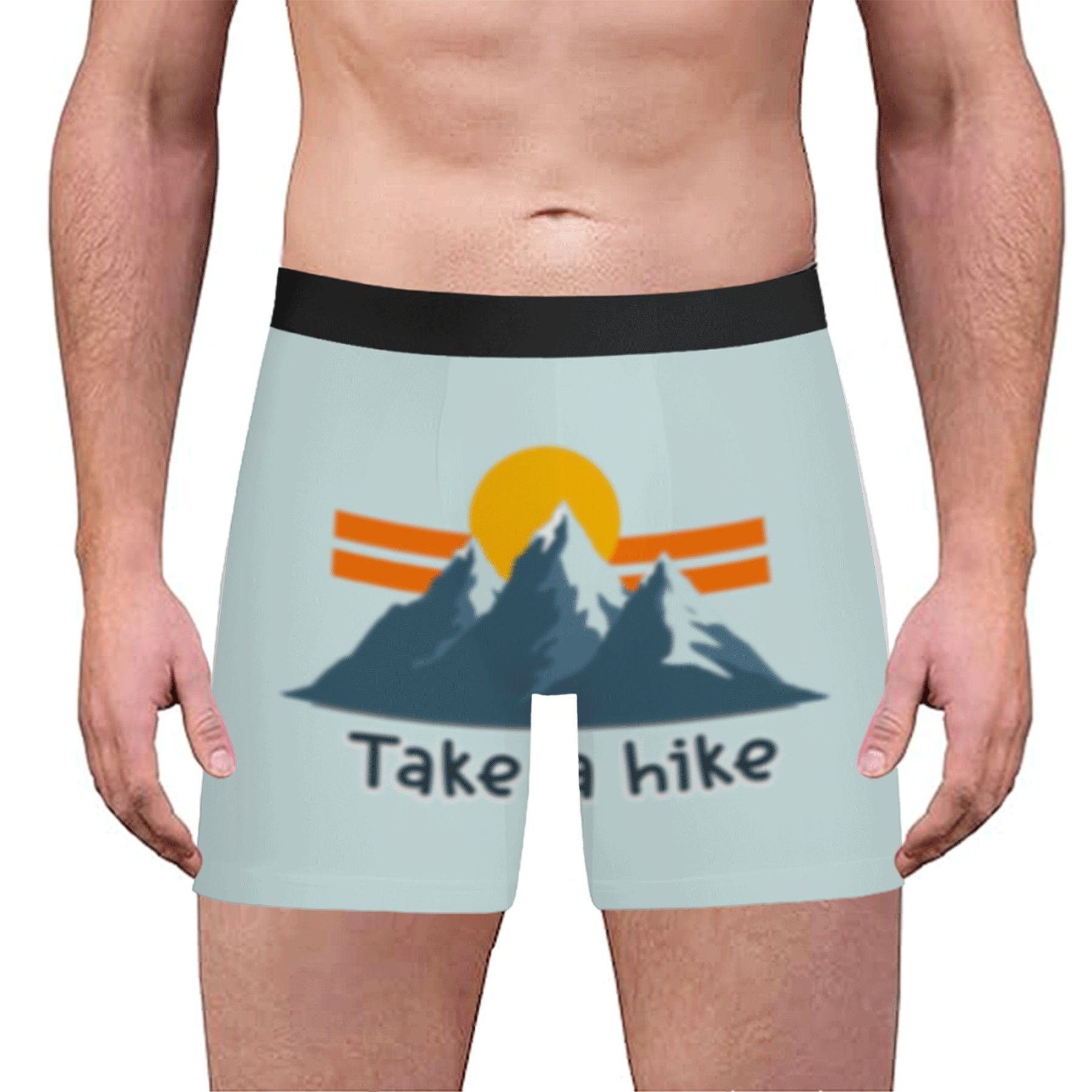 Men's Boxer Briefs with Mountain Range Design & Sunset - ' Take a Hike ...