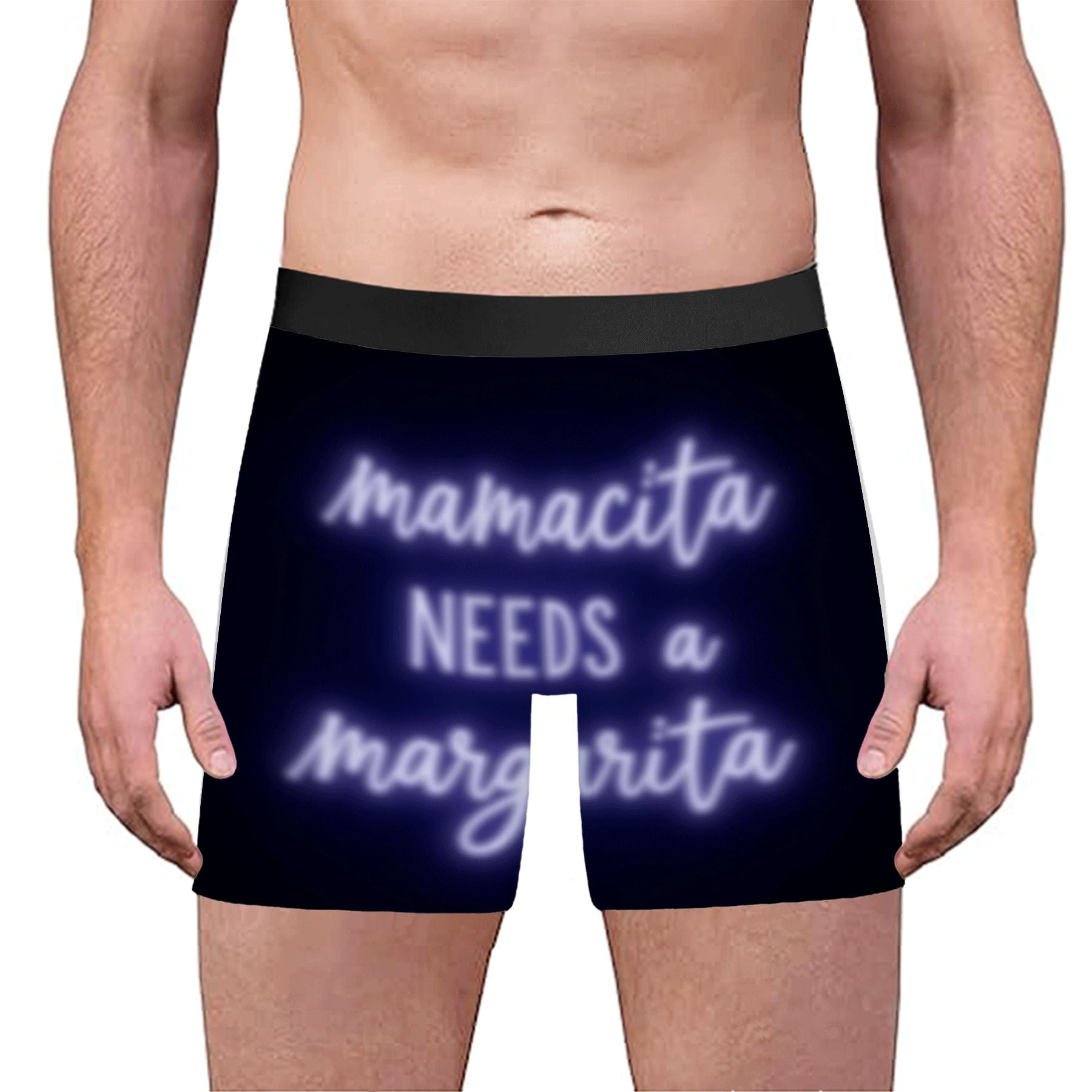 Men's Boxer Briefs with Neon ' Mamacita Needs a Margarita ' Text Design ...