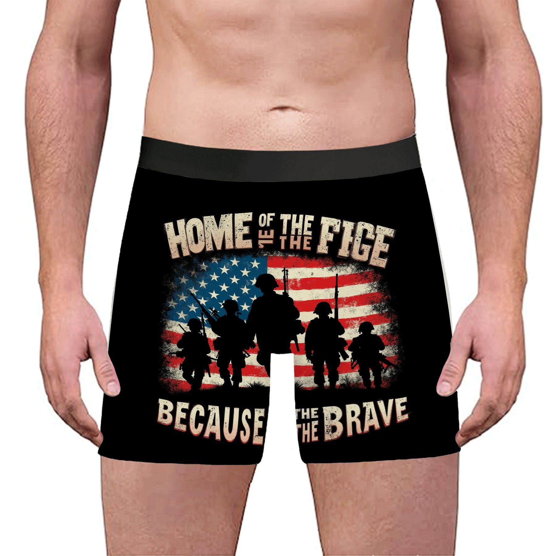 Men's Boxer Briefs with Patriotic Silhouettes American Flag Design ...