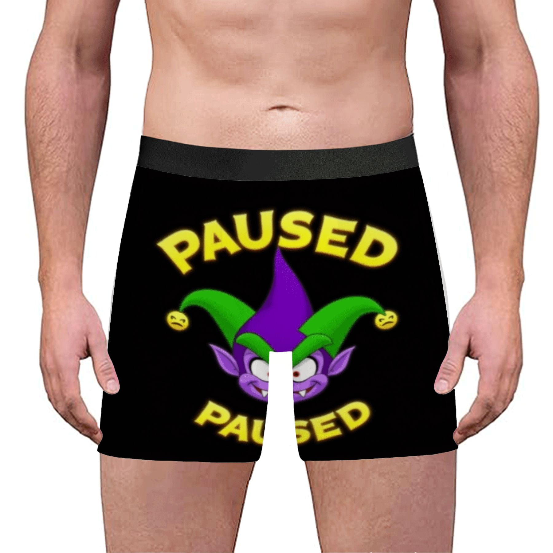 Men's Boxer Briefs with Playful Cartoon Design - Mischievous Character ...