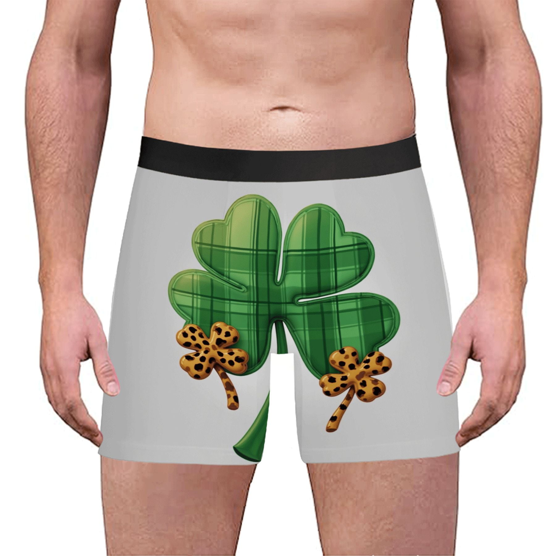 Men's Boxer Briefs with Playful Green Design Spots - Whimsical Festive ...
