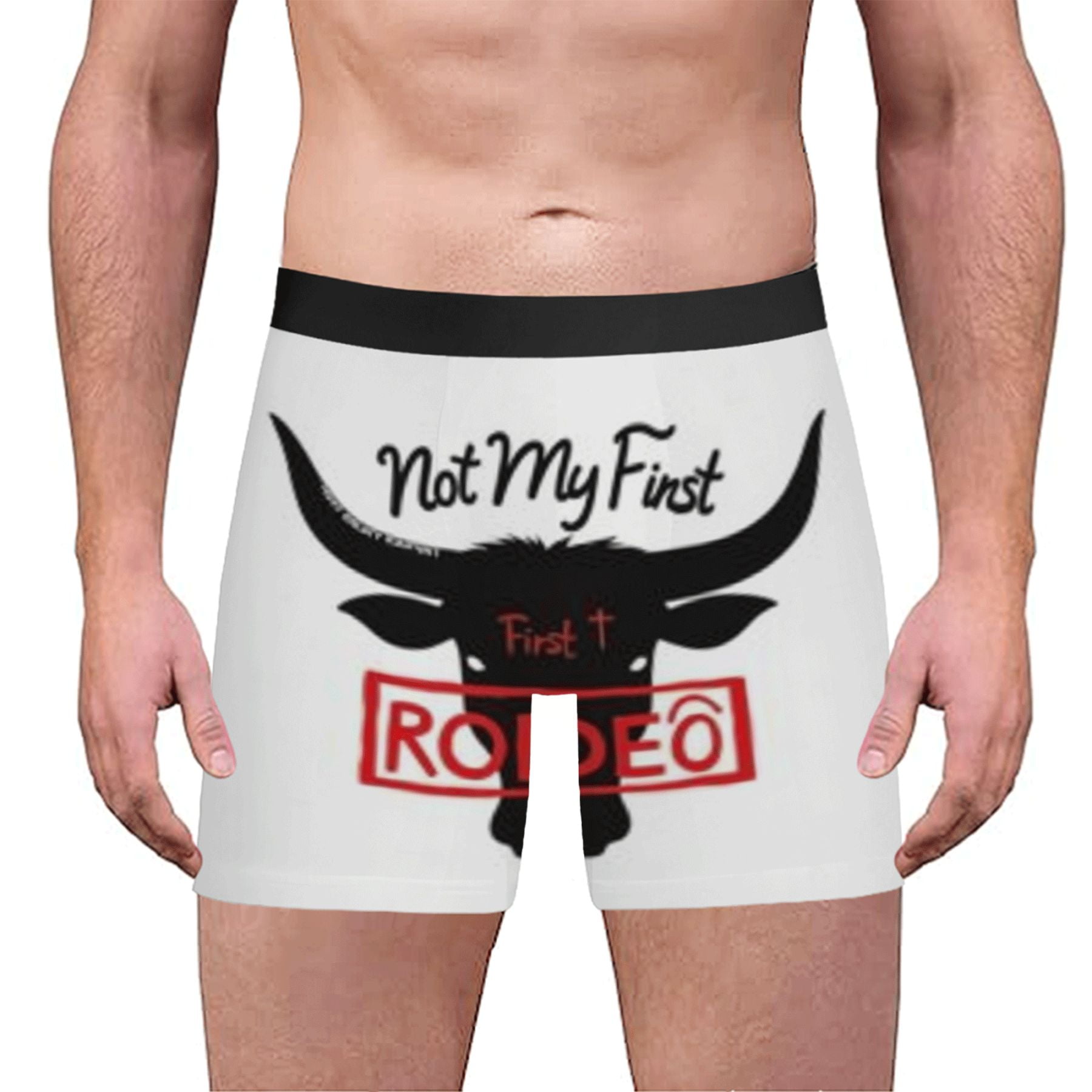 Men's Boxer Briefs with Playful Silhouette Design - ' Not My First ...