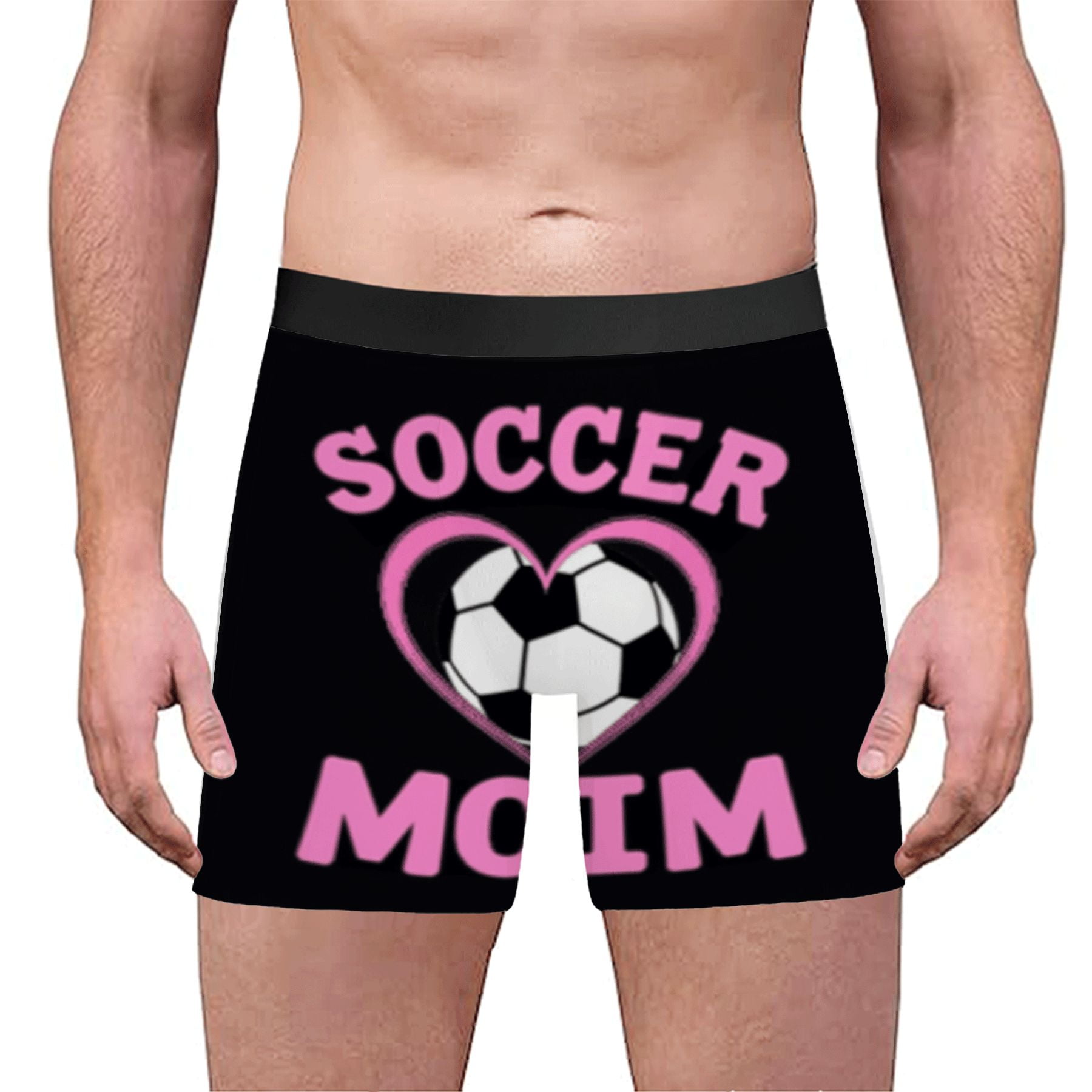 Men's Boxer Briefs with Playful Soccer Ball Heart Design - ' SOCCER MOM ...
