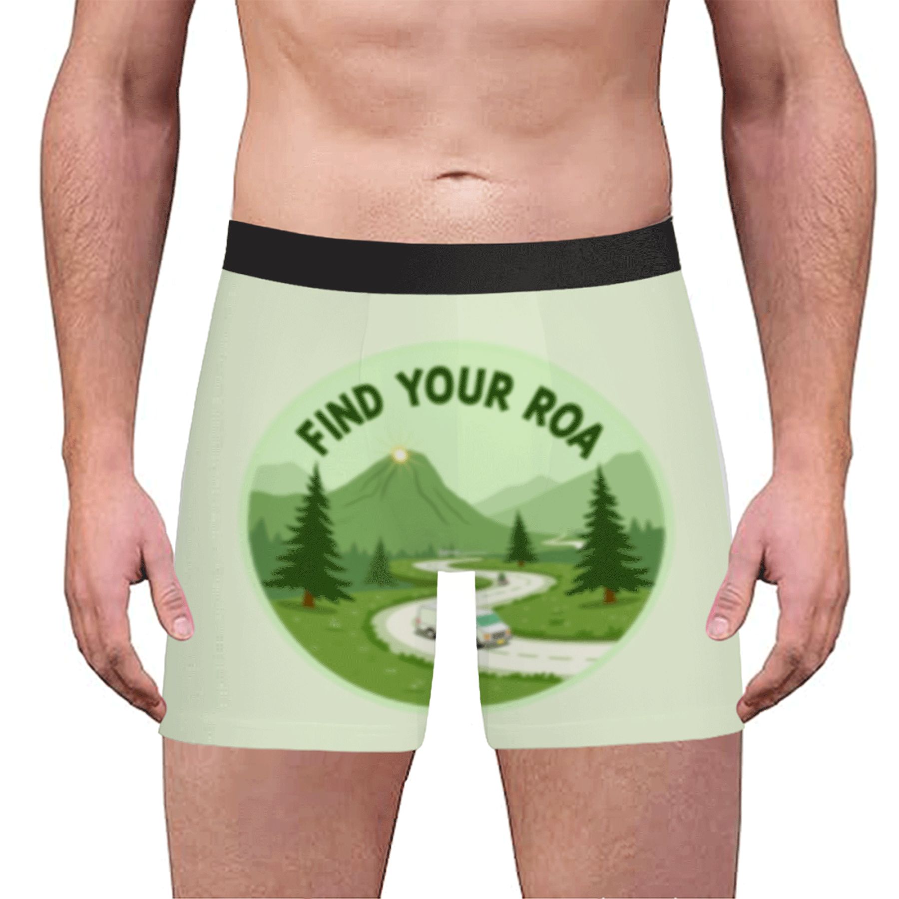 Men's Boxer Briefs with Scenic Winding Road Design - Mountains Pine ...
