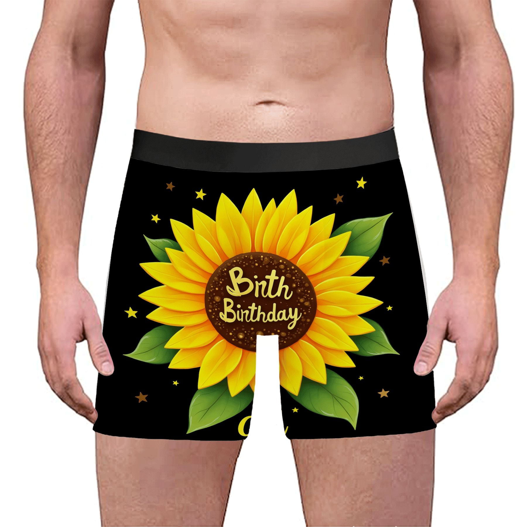 Men's Boxer Briefs with Vibrant Sunflower Design ' Birth Birthday ...