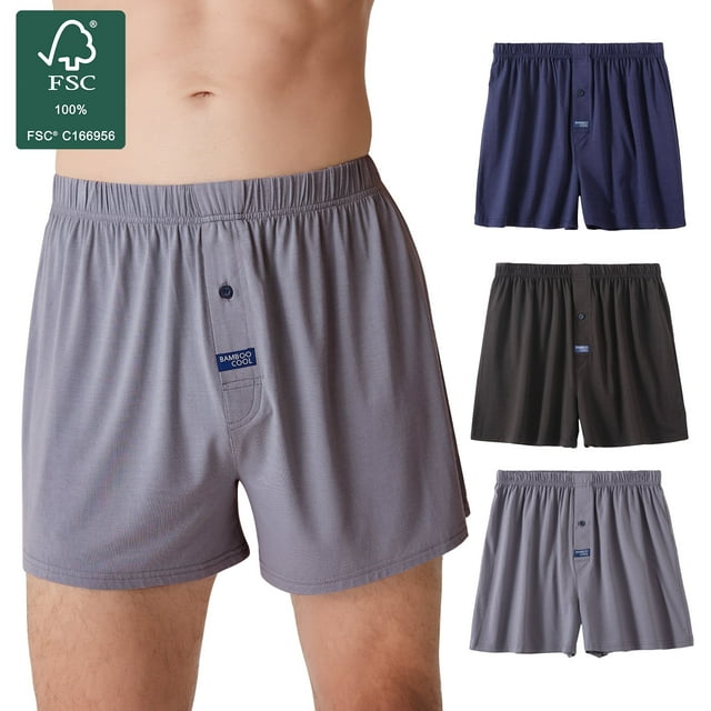 Men's Boxer Short,Bamboo Viscose Boxers for Men,Classic Loose Underwear ...