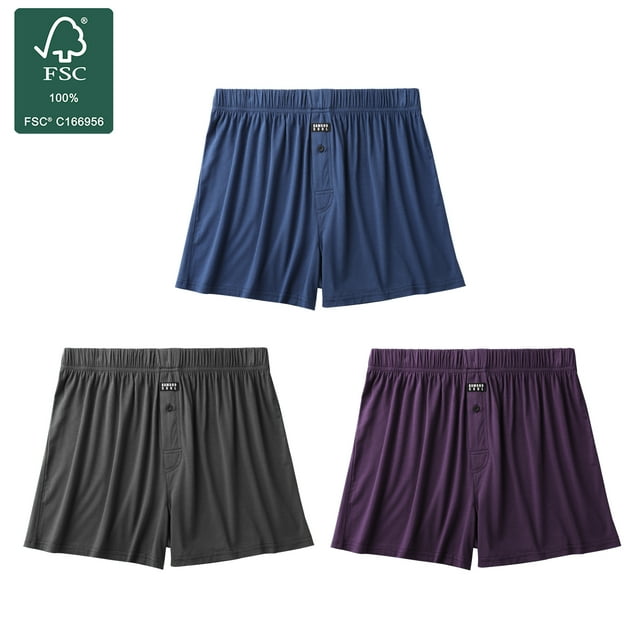 Men's Boxer Shorts Lightweight,Breathable Bamboo Viscose Underwear with ...