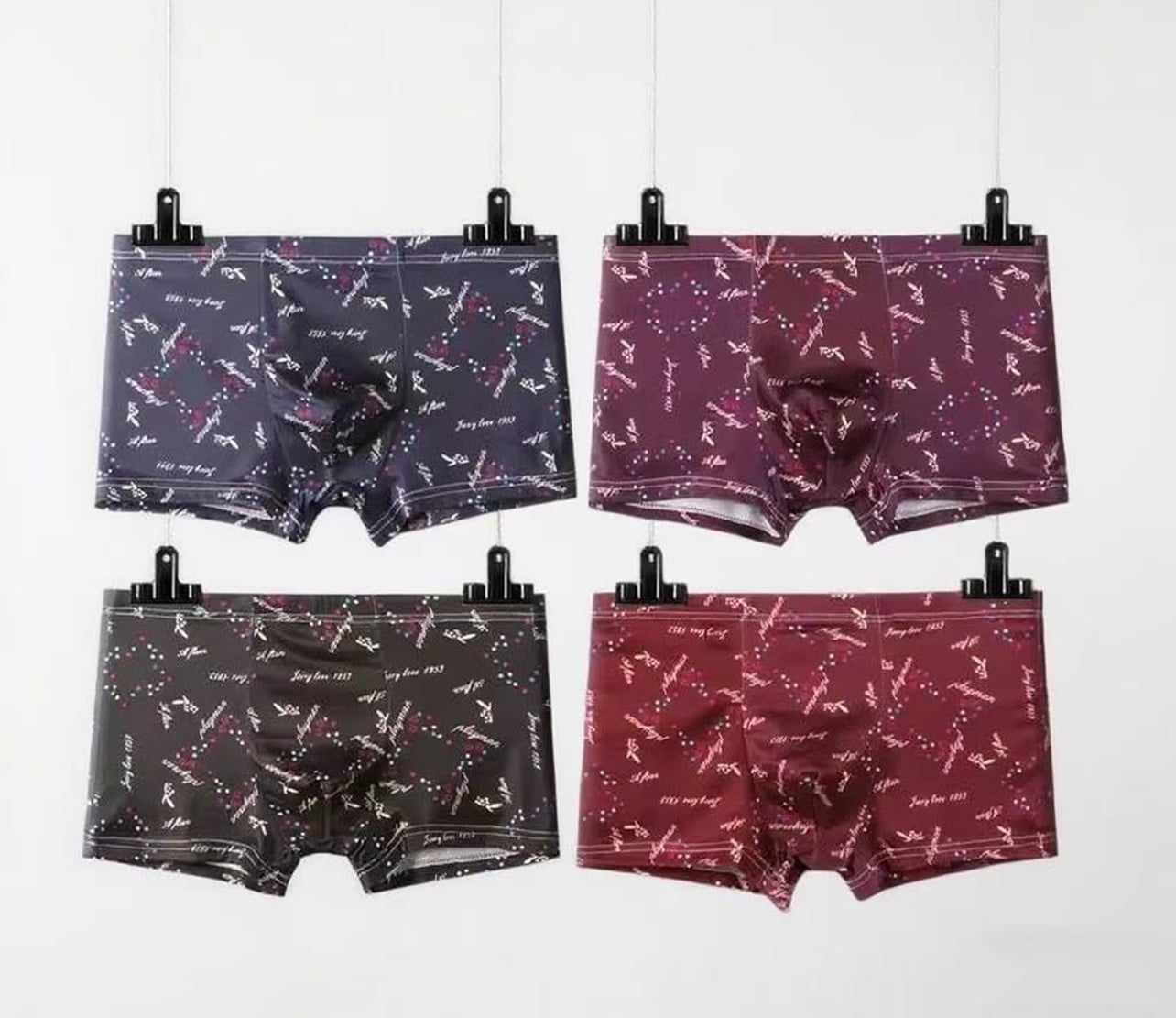 Men's Boxer Underwear Milk Silk Trendy Print Comfortable Breathable ...
