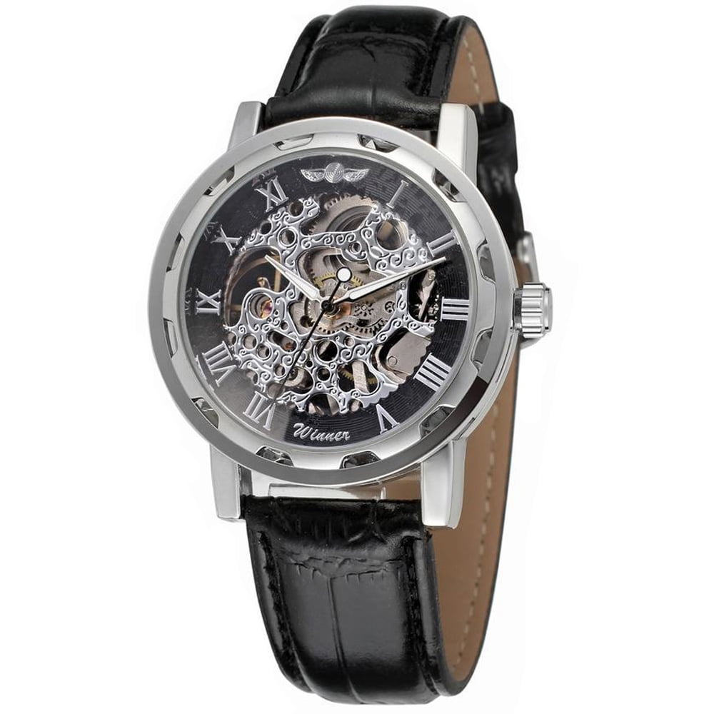 Men's Boy's Fashion Mechanical Wristwatch Transparent Dial with ...