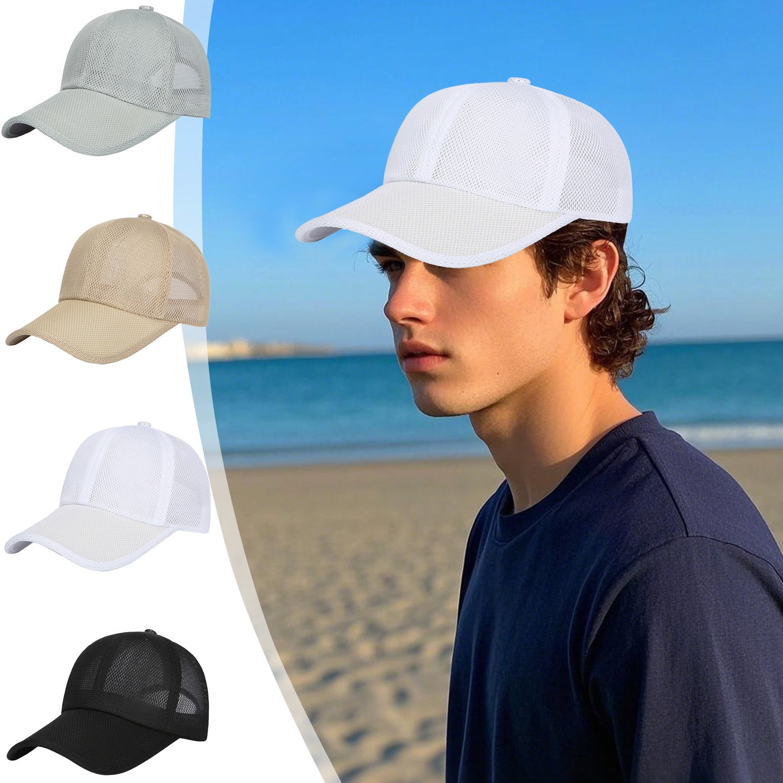 Men's Breathable Mesh Baseball Cap | Sun Protection Visor Hat ...