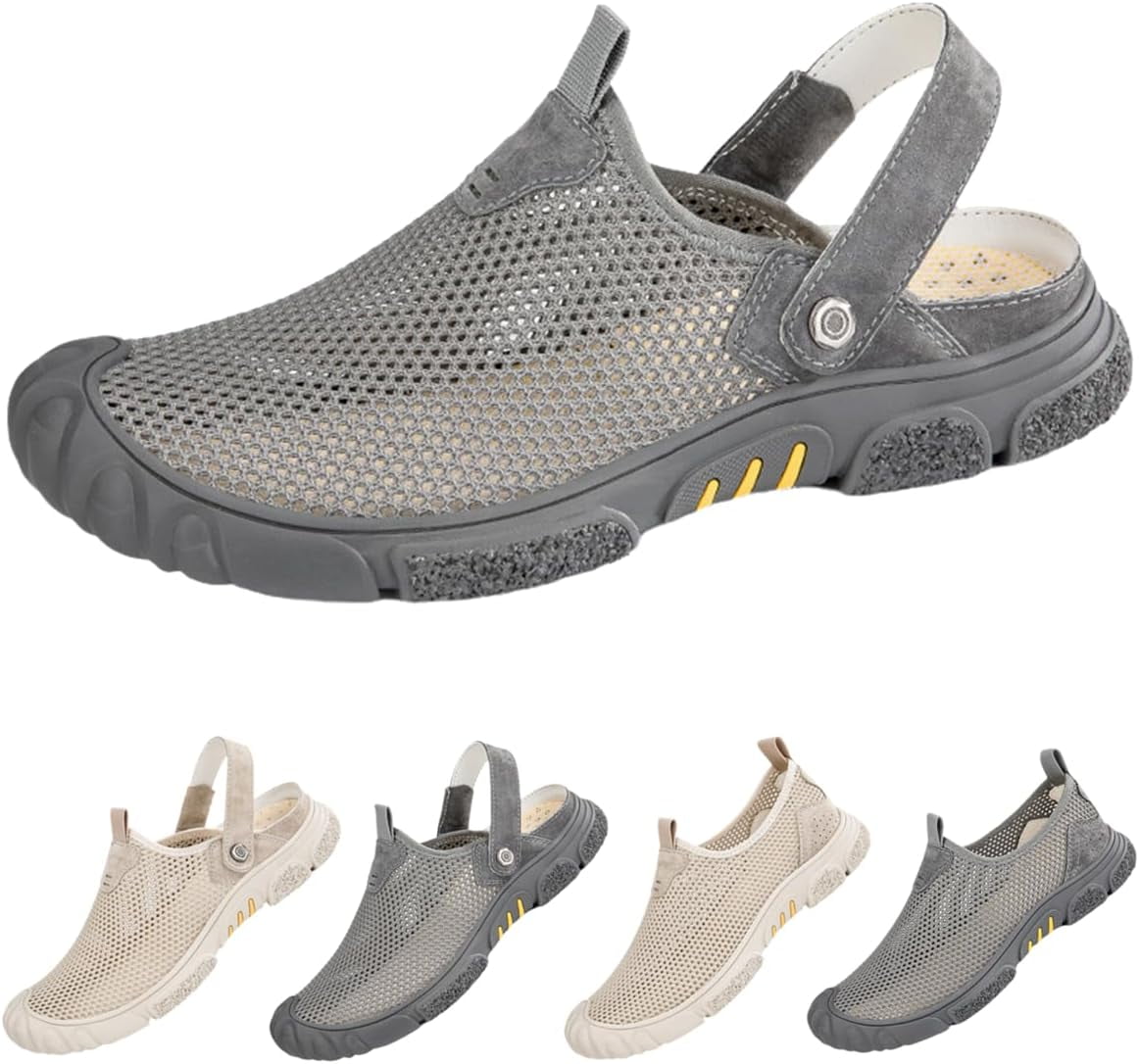 Men's Breathable Mesh Sandals,Men’s Orthopedic Hollow-Out Summer Sandals,Washable Sliding ...