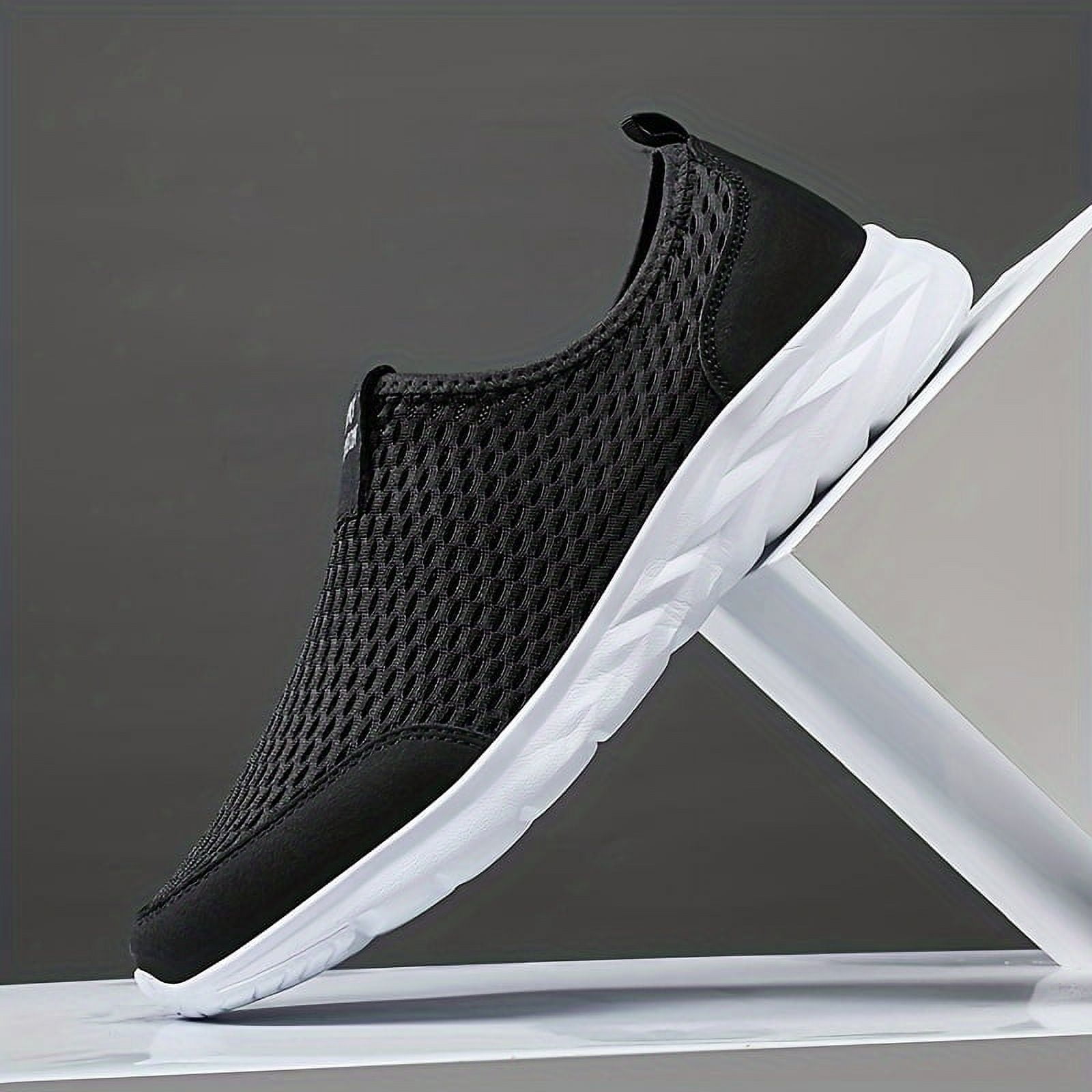 Men's Breathable Mesh Slip-On Sneakers - Casual Running Footwear with ...