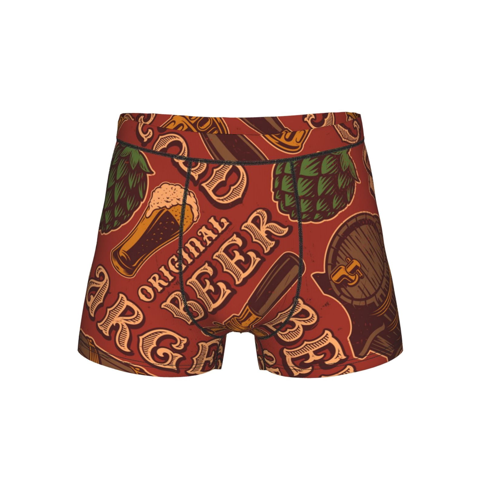 Men's Breathable Underwear Boxer Briefs Elastic Waistband, Cold Beer ...
