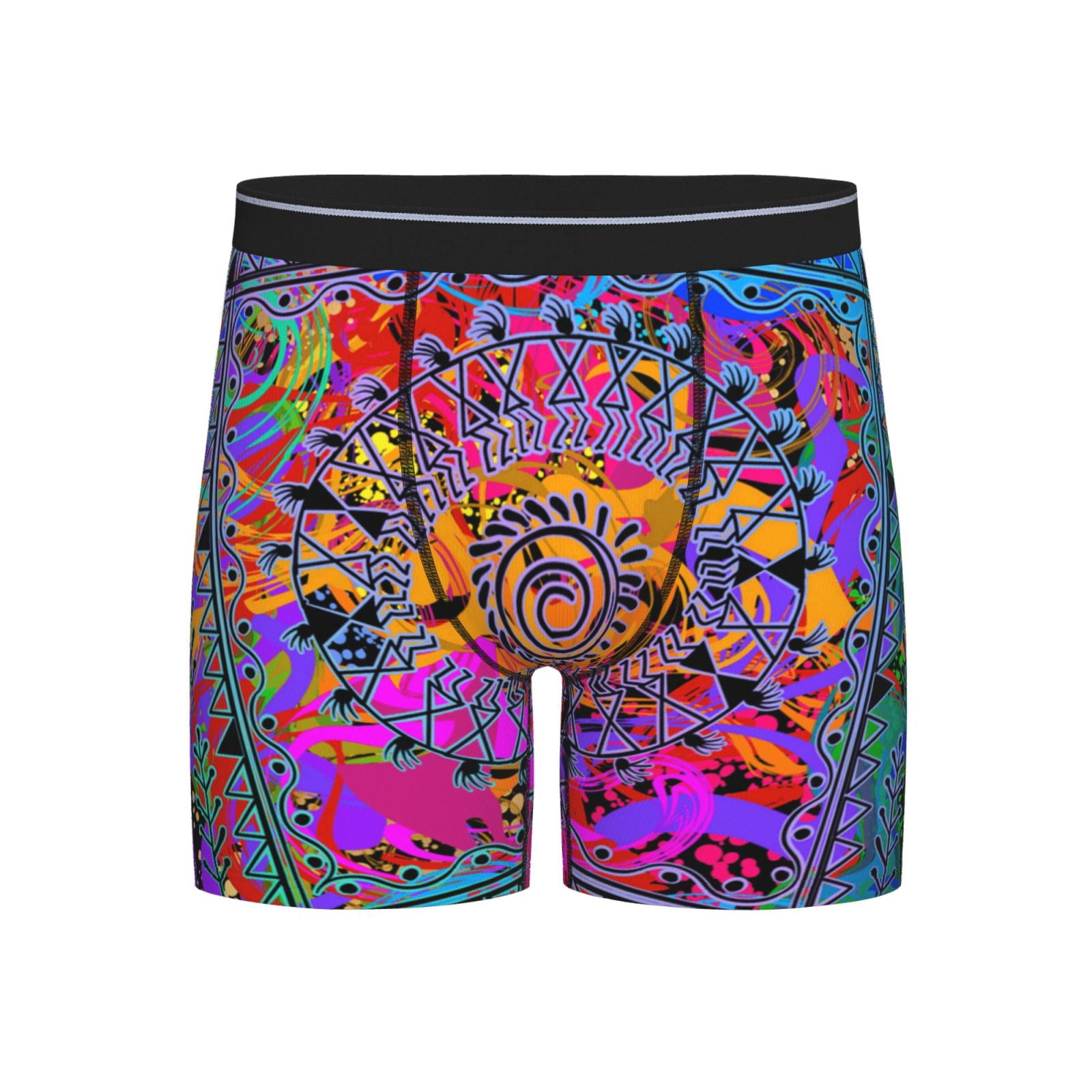 Men's Breathable Underwear Boxer Briefs Long Leg Panties, Indian Tribal ...
