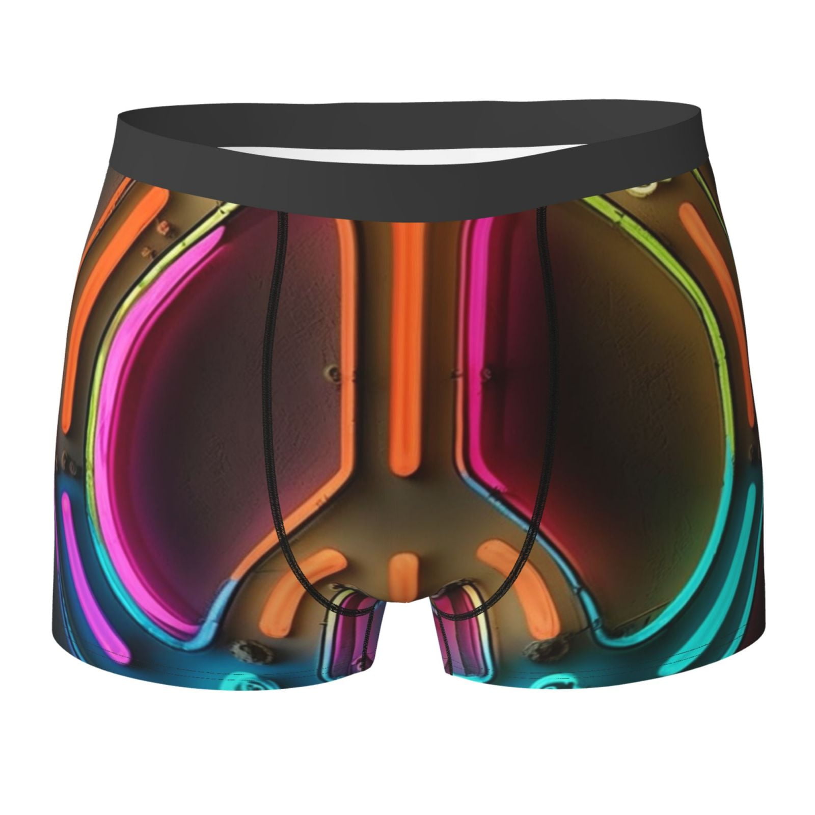 Men's Breathable Underwear Boxer Briefs Panties Pouch, Hippie Neon ...