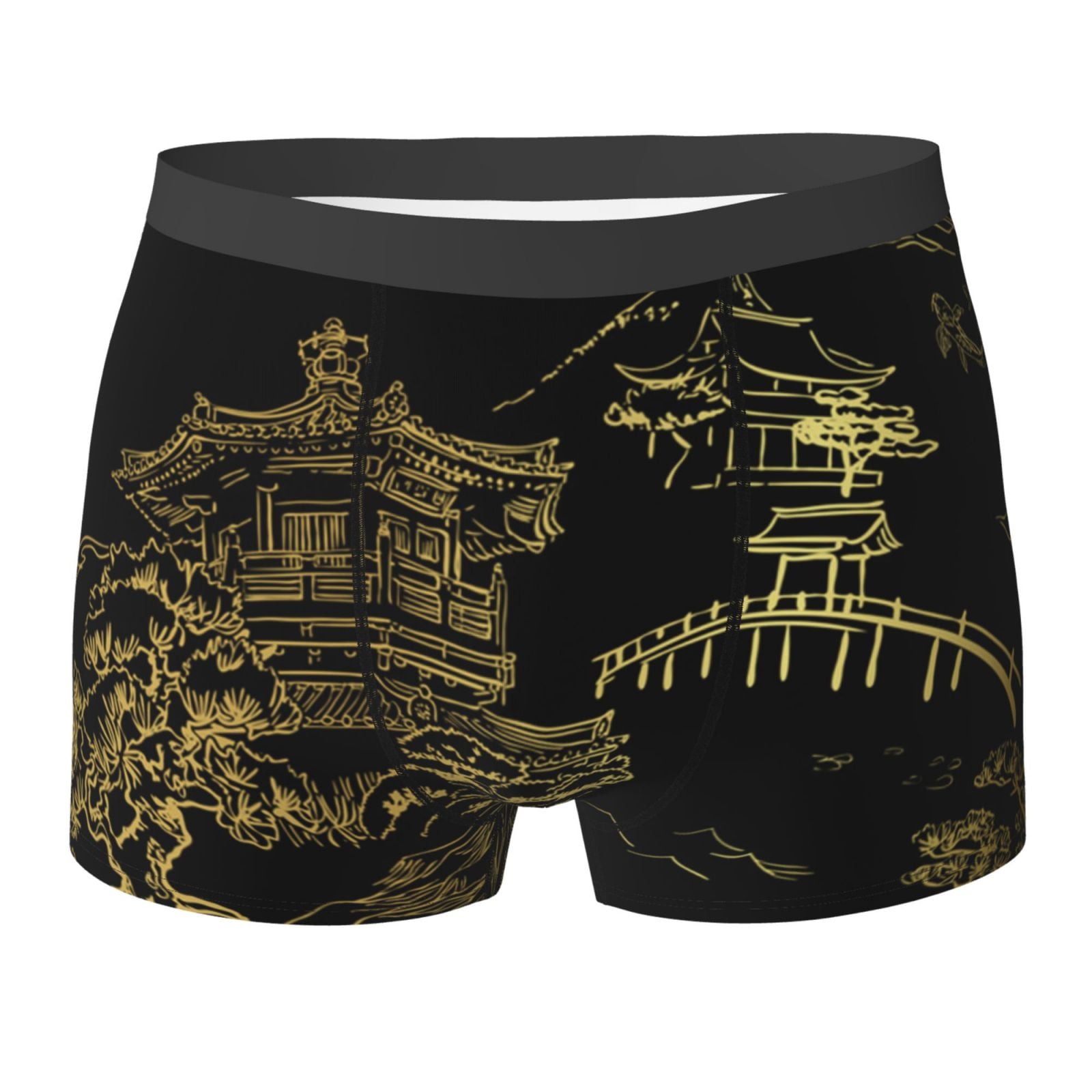 Men's Breathable Underwear Boxer Briefs Panties Pouch, Temple Fish ...