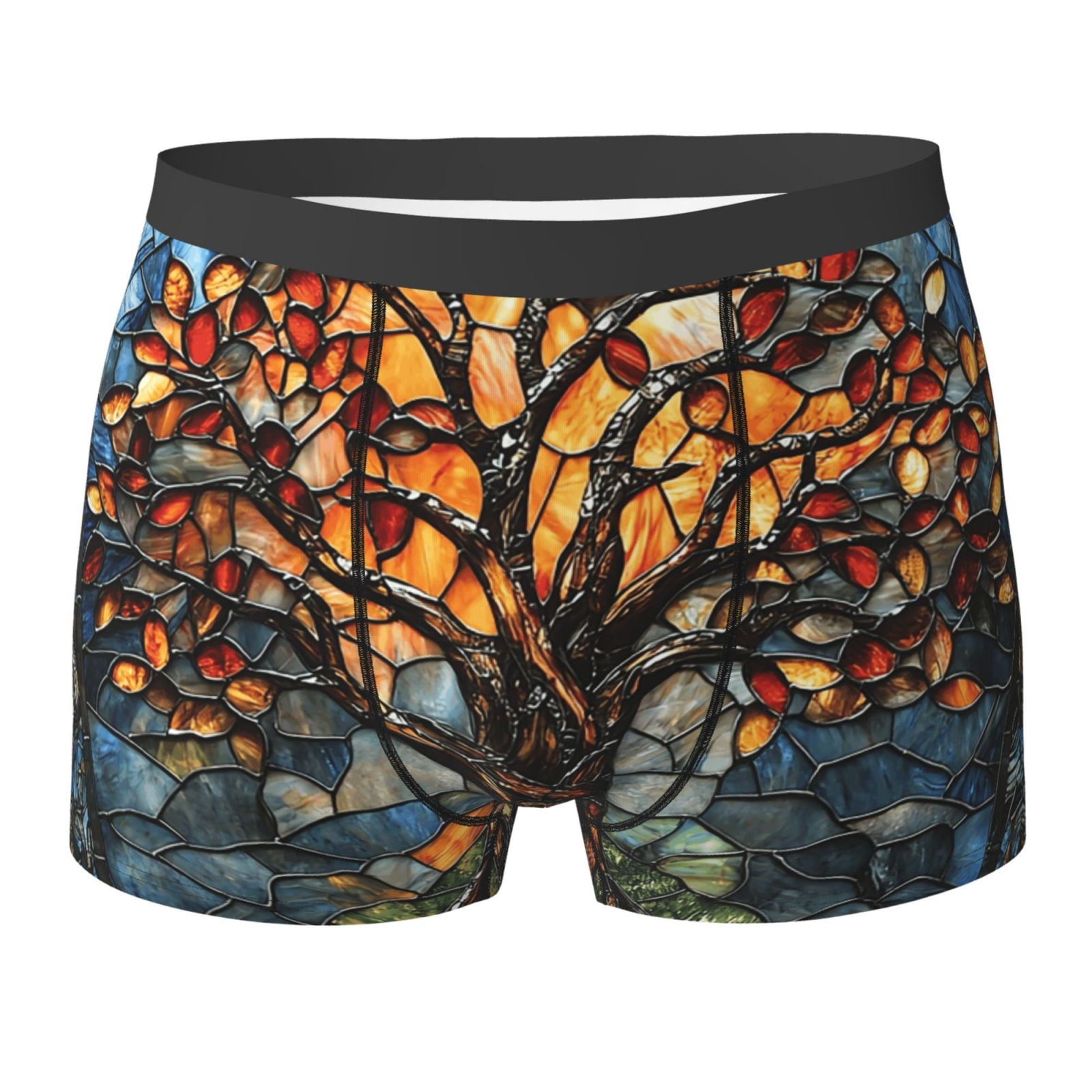 Men's Breathable Underwear Boxer Briefs Panties Pouch, Trees Stained ...