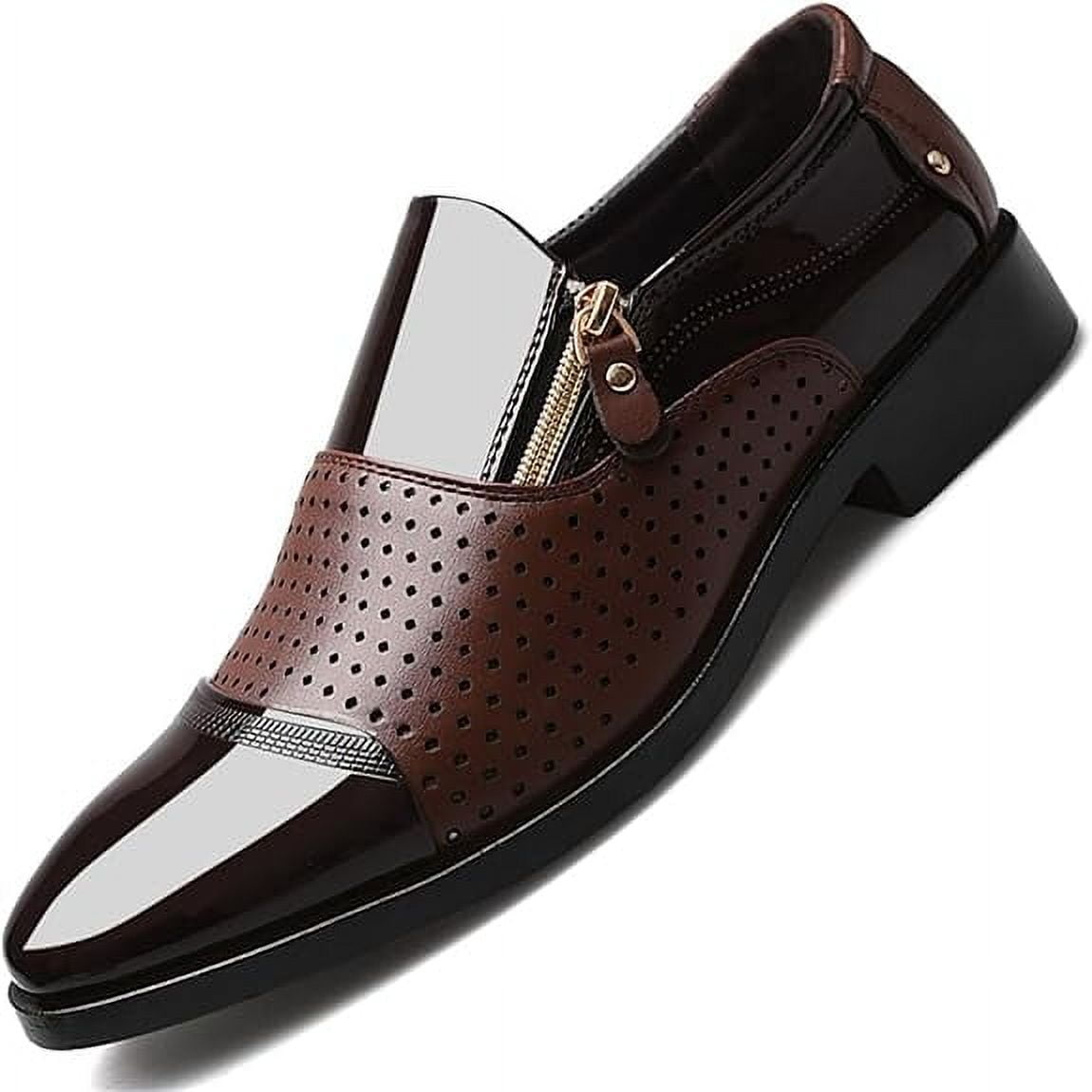 Men's Breathable Zipper Penny Loafers Slip On Driving Boat Business ...