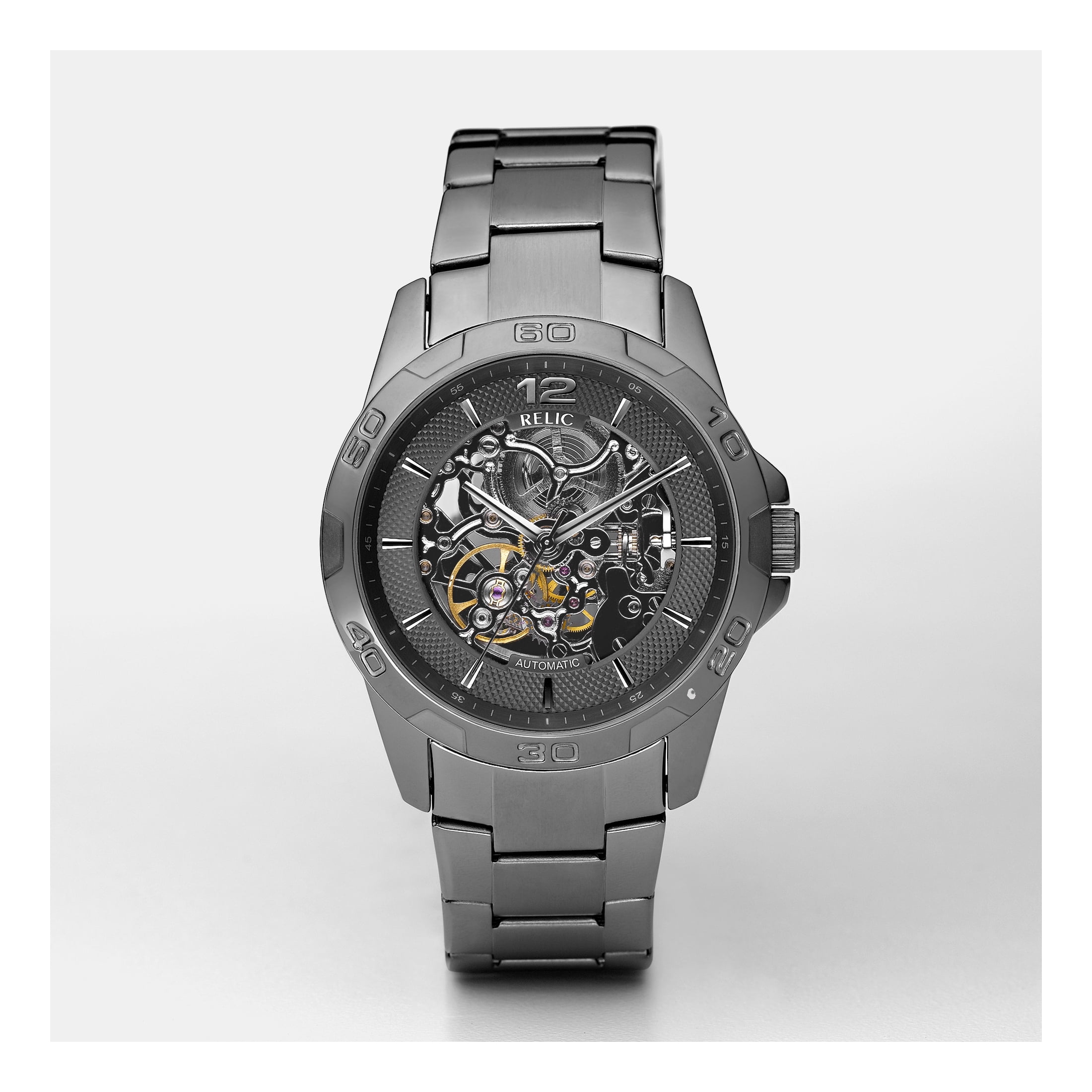 Relic Men's Damon Automatic, Gunmetal Stainless Steel Watch - Walmart.com