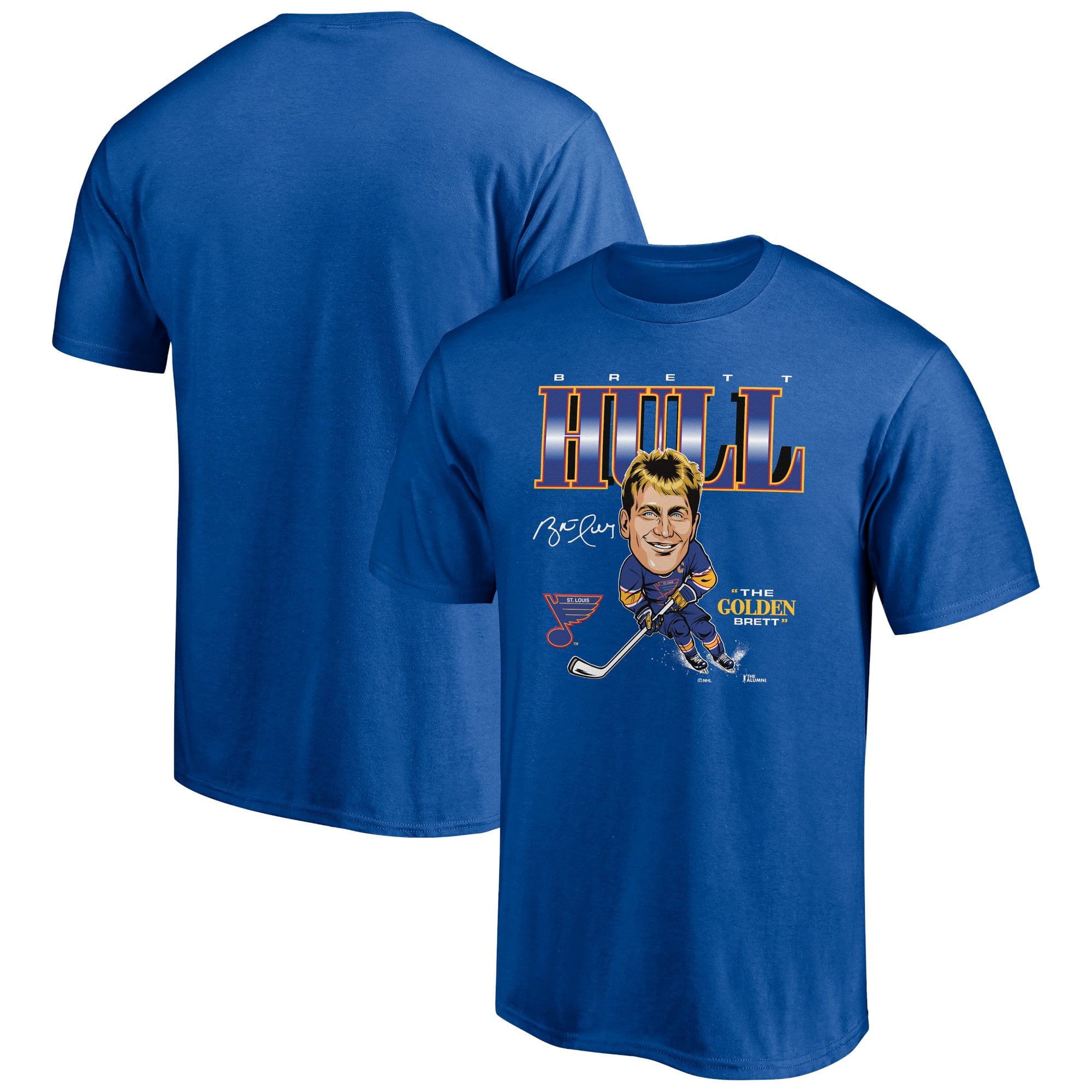 Men's Brett Hull Blue St. Louis Blues Player Caricature T-Shirt ...