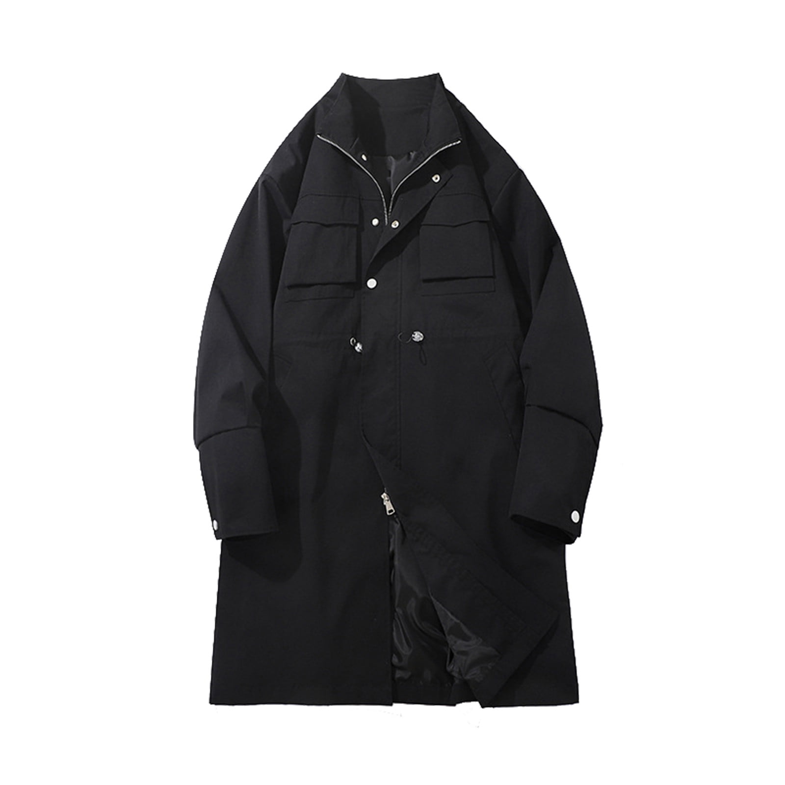 Men's British Style Trench Coat Long Warm Overcoat Super Fashion Solid ...