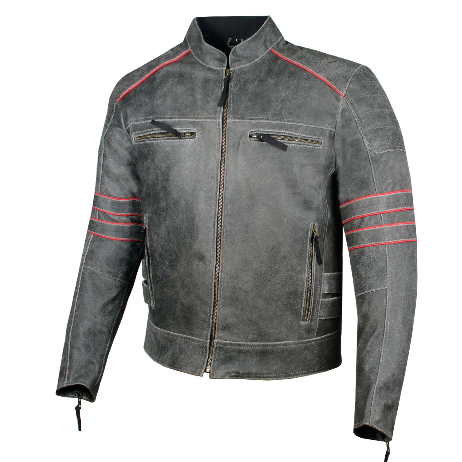 Men's Brotherhood Classic Leather Motorcycle Jacket, Vintage Distress ...