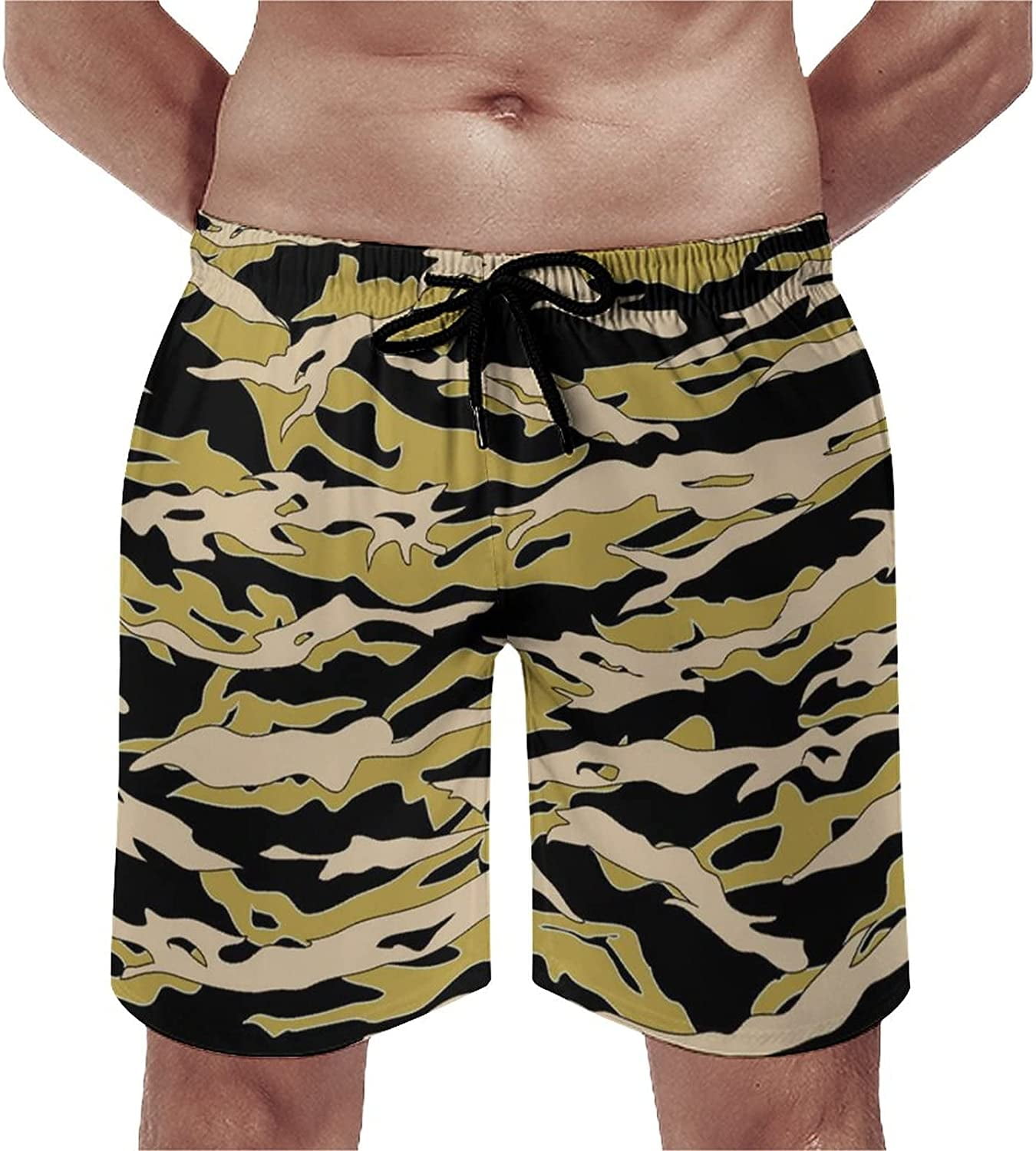 Men's Brown Swim Trunks Quick Dry Bathing Suit Casual Swimsuit Cool ...