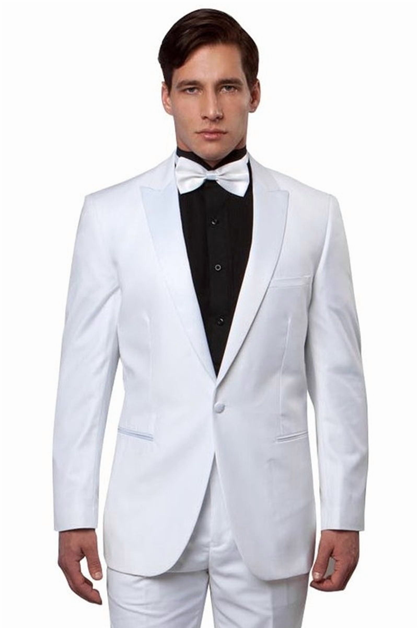 Men's Bryan Michaels Tuxedos Classic Wedding Tuxedo White Size 44 Long ...
