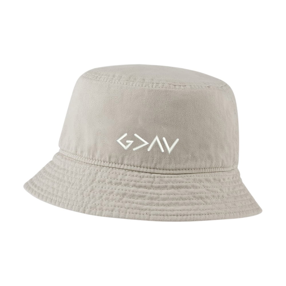 Men's Bucket Hat God is Greater Embroidered Cotton Washed Unisex Casual ...