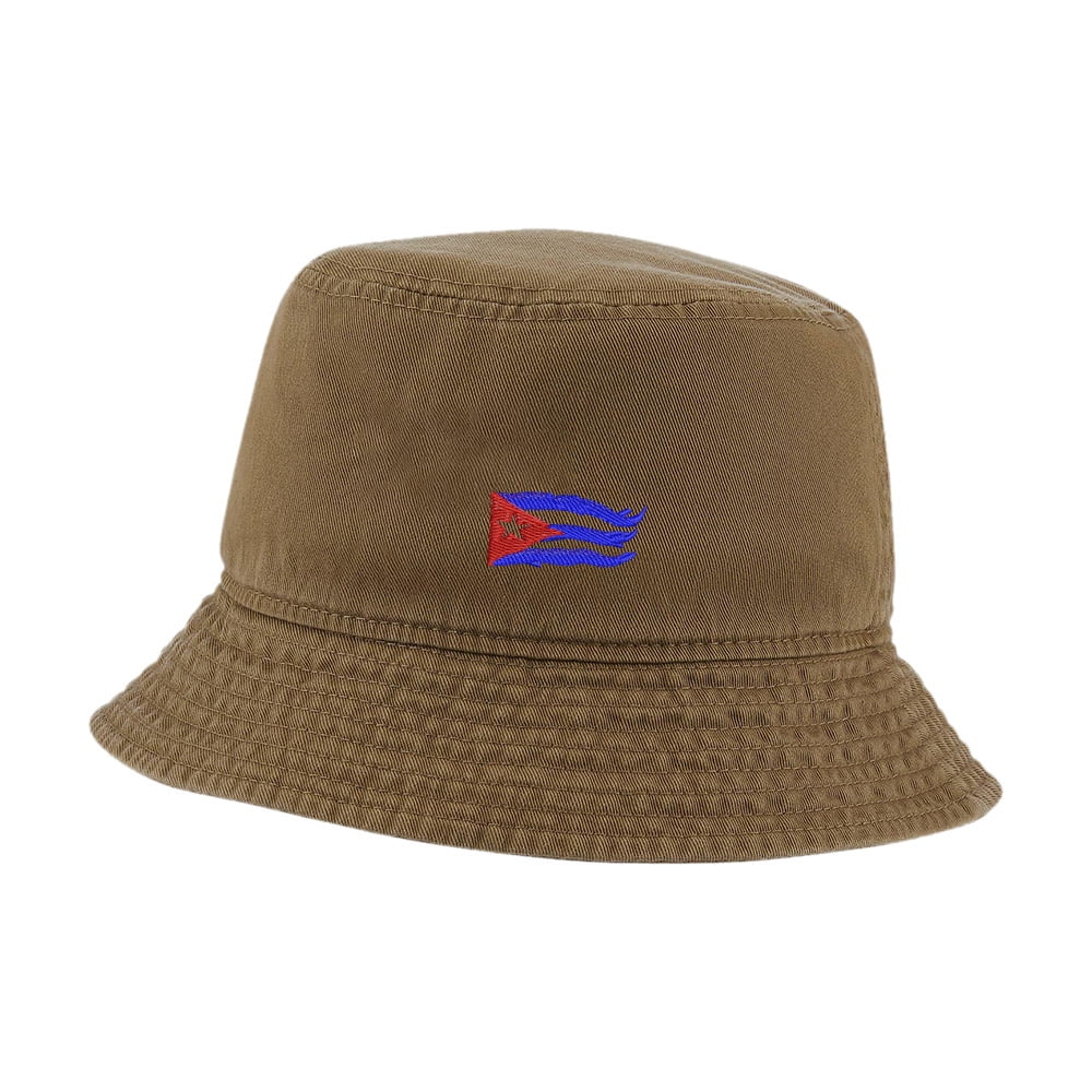 Men's Bucket Hat Puerto Rico Flame Flag Embroidered Cotton Washed ...