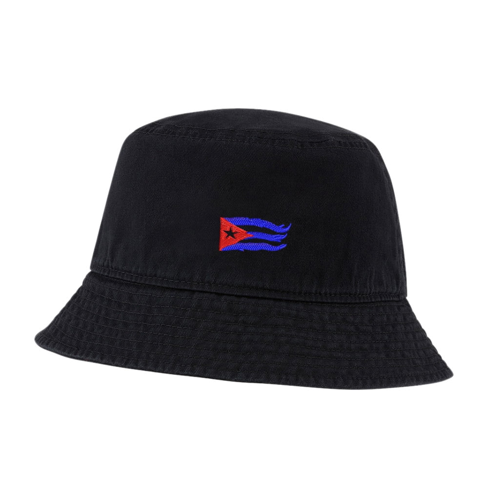 Men's Bucket Hat Puerto Rico Flame Flag Embroidered Cotton Washed ...