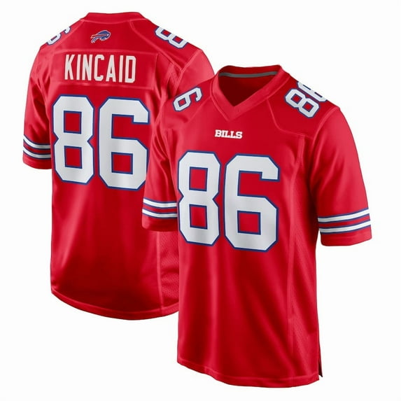Men's Buffalo Kincaid 86 Red Sports Player Game Stitched Name Number T ...