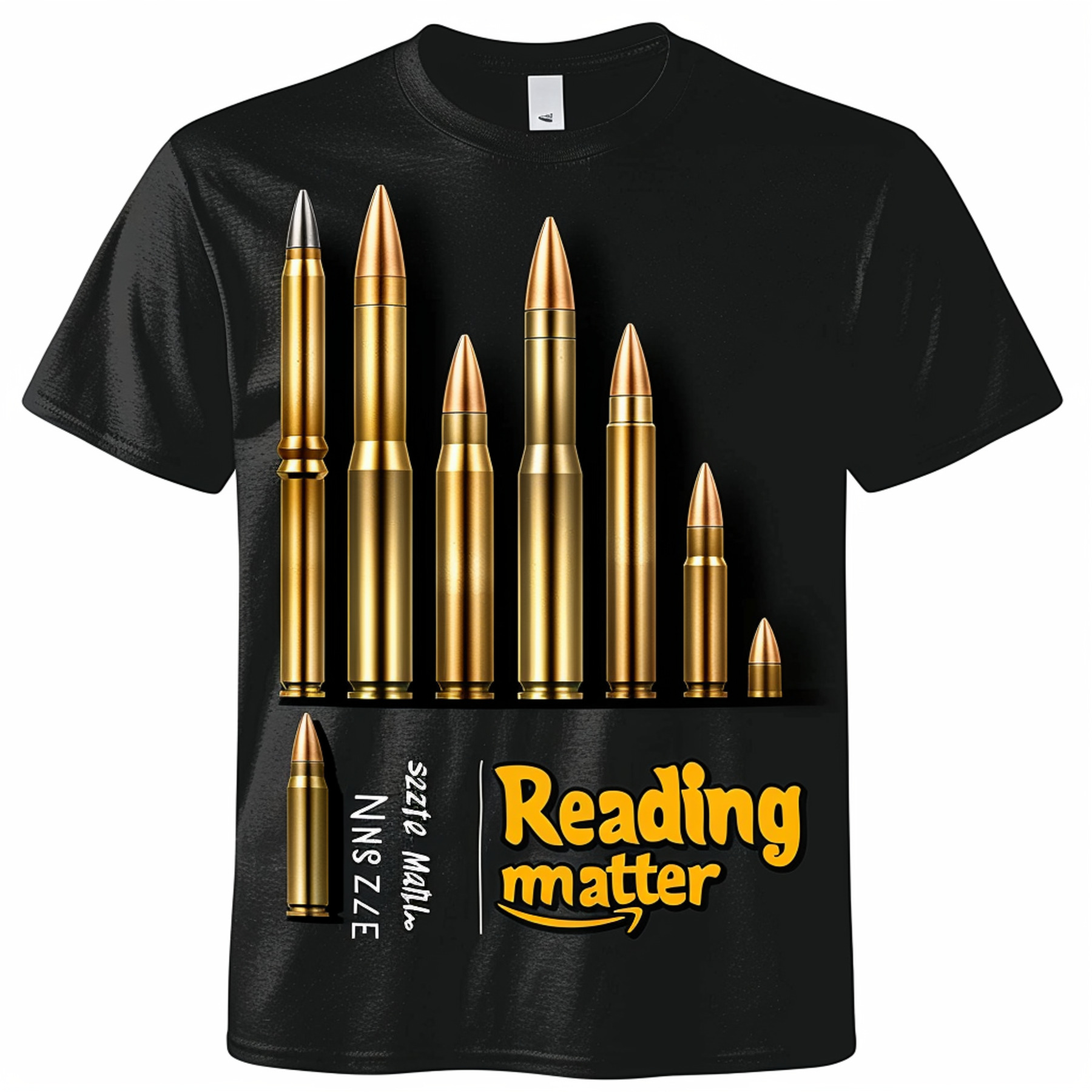 Men's Bullet Size Matters T Shirt Bold Bullets Graphic Tee for Gun ...