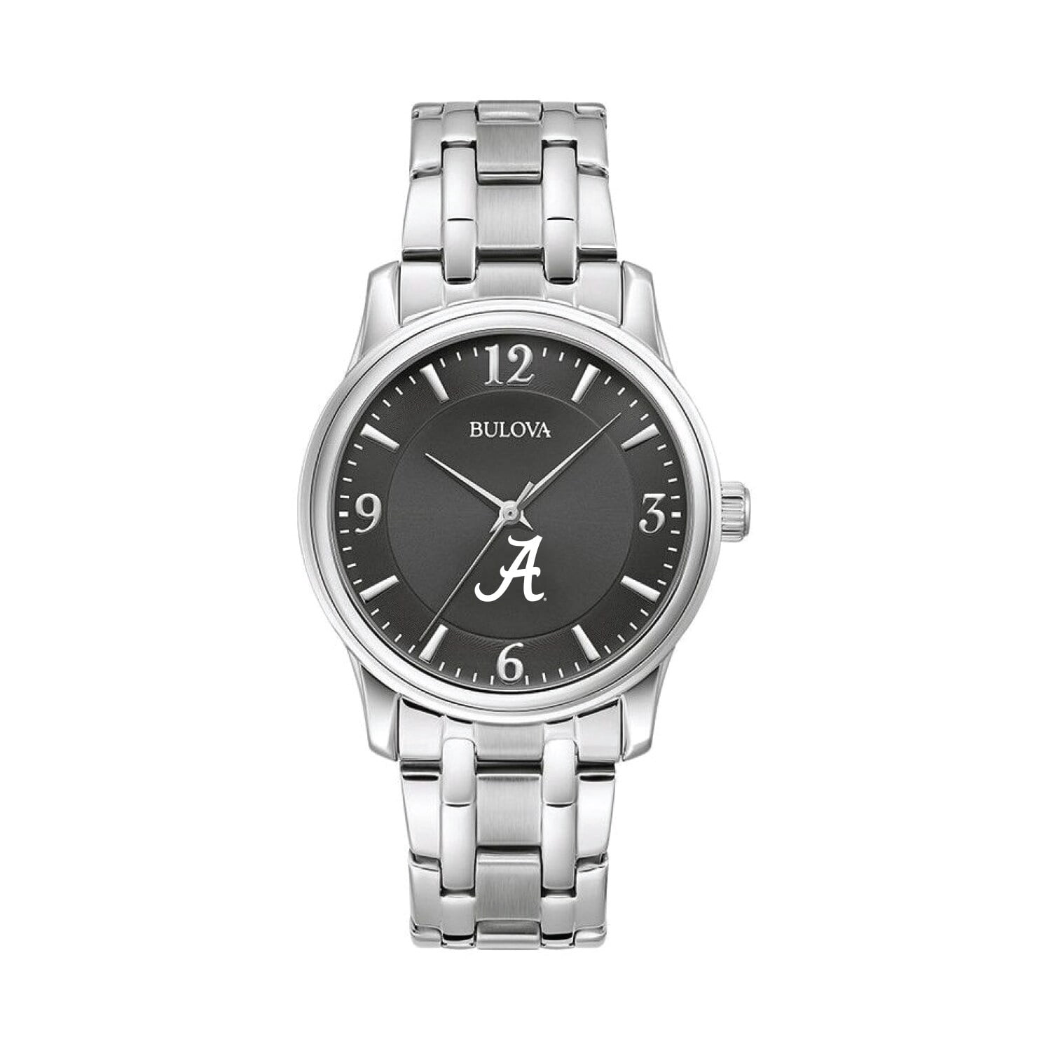 Men's Bulova Black Alabama Crimson Tide Stainless Steel Corporate ...