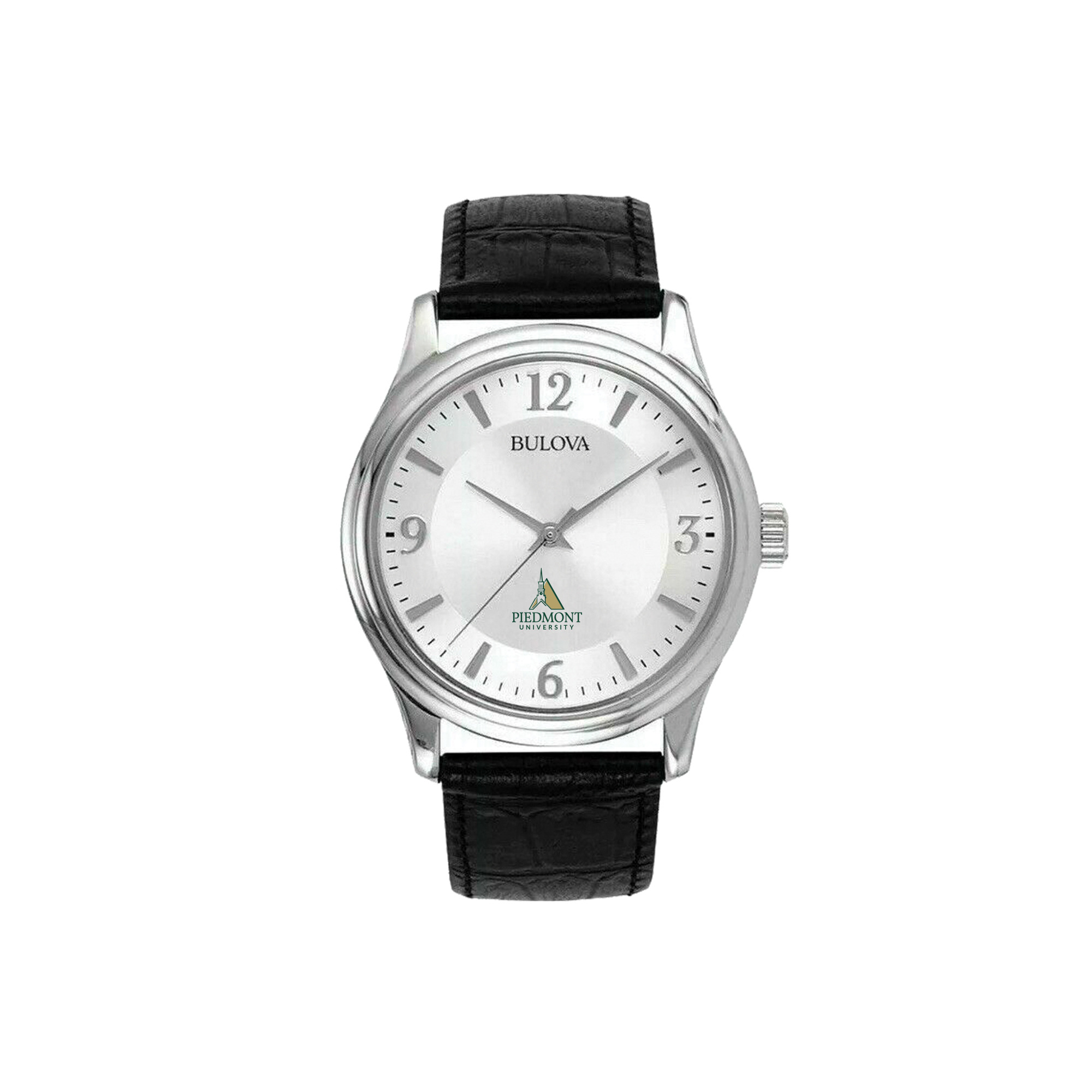 Men's Bulova Piedmont Lions Silver-Tone Leather Strap Watch - Walmart.com