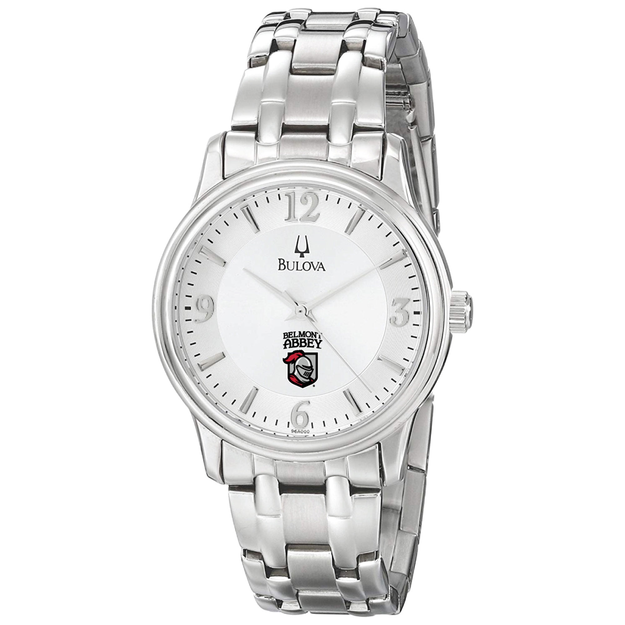 Men's Bulova Silver Belmont Abbey Crusaders Stainless Steel Quartz ...