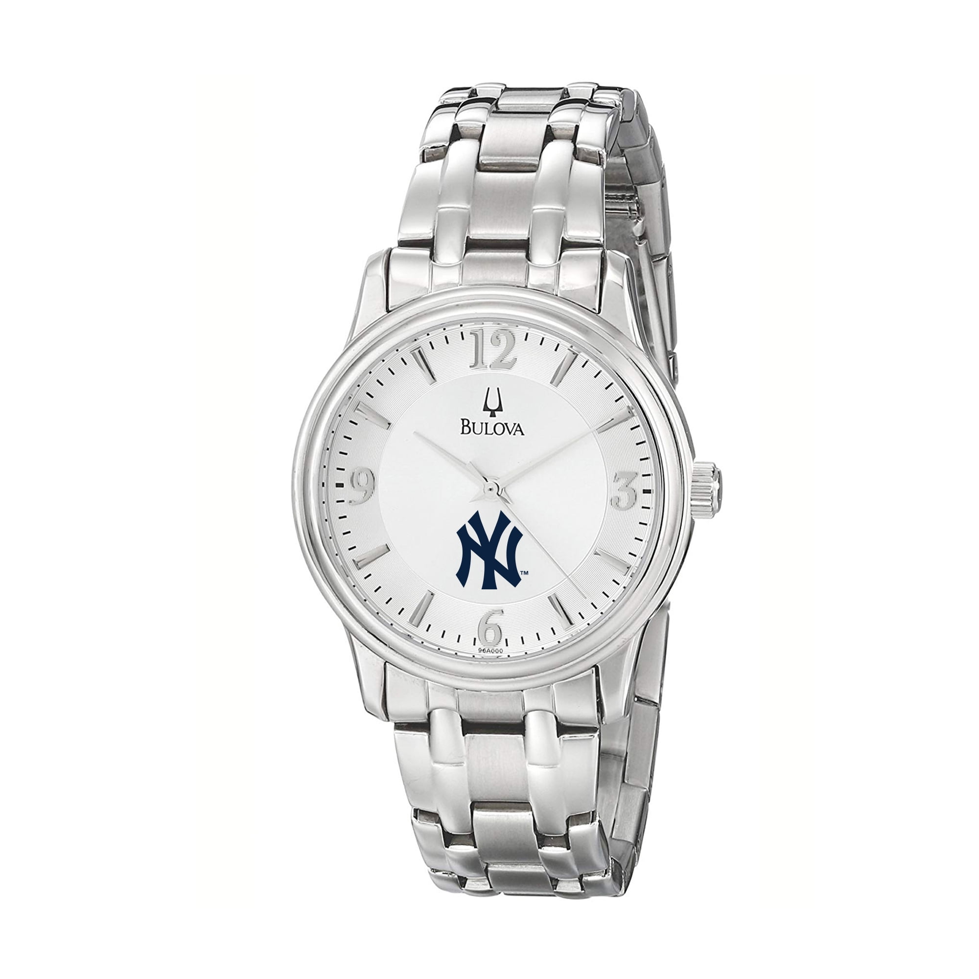 Men's Bulova Silver New York Yankees Stainless Steel Watch - Walmart.com