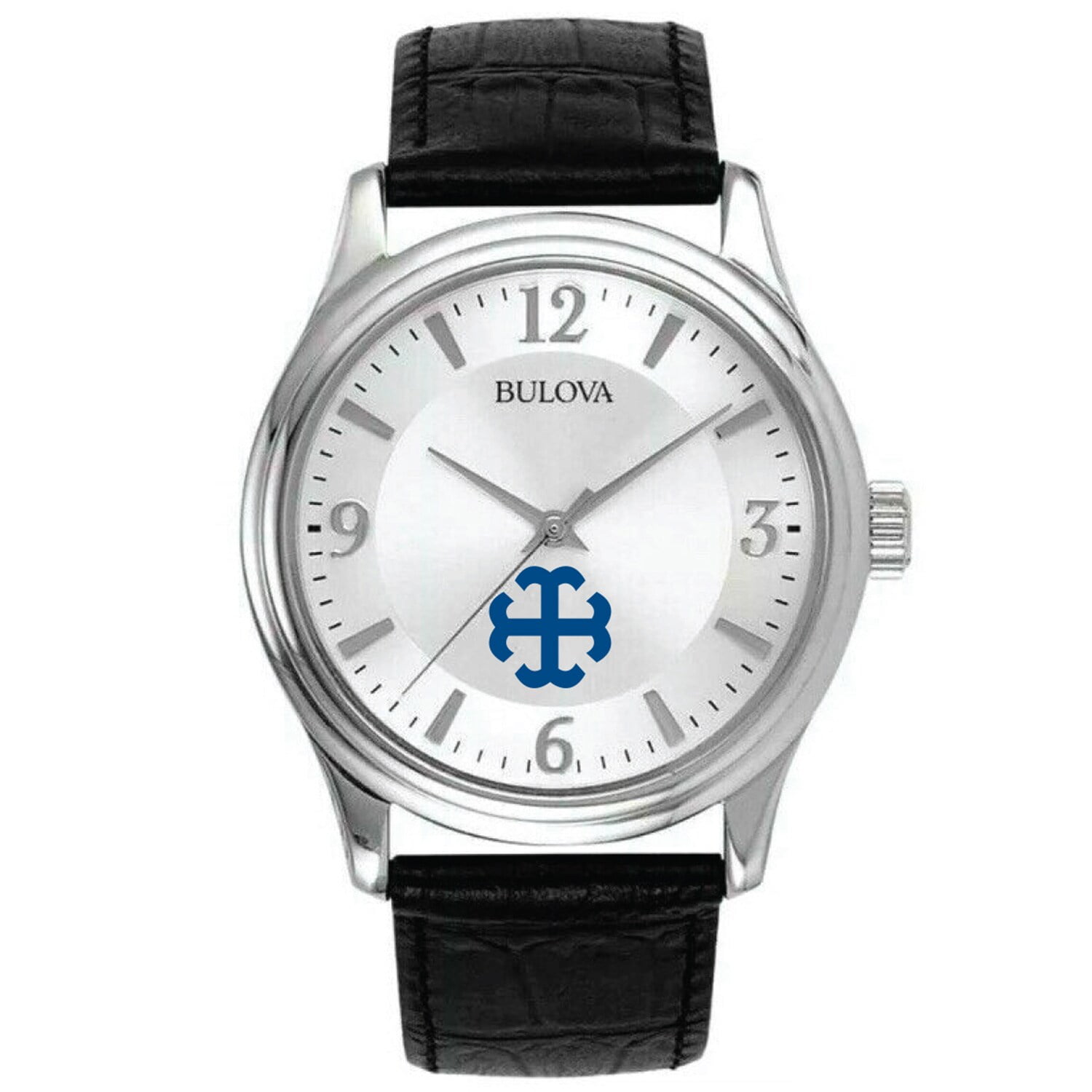 Men's Bulova Silver Saint Mary's Belles Leather Watch - Walmart.com