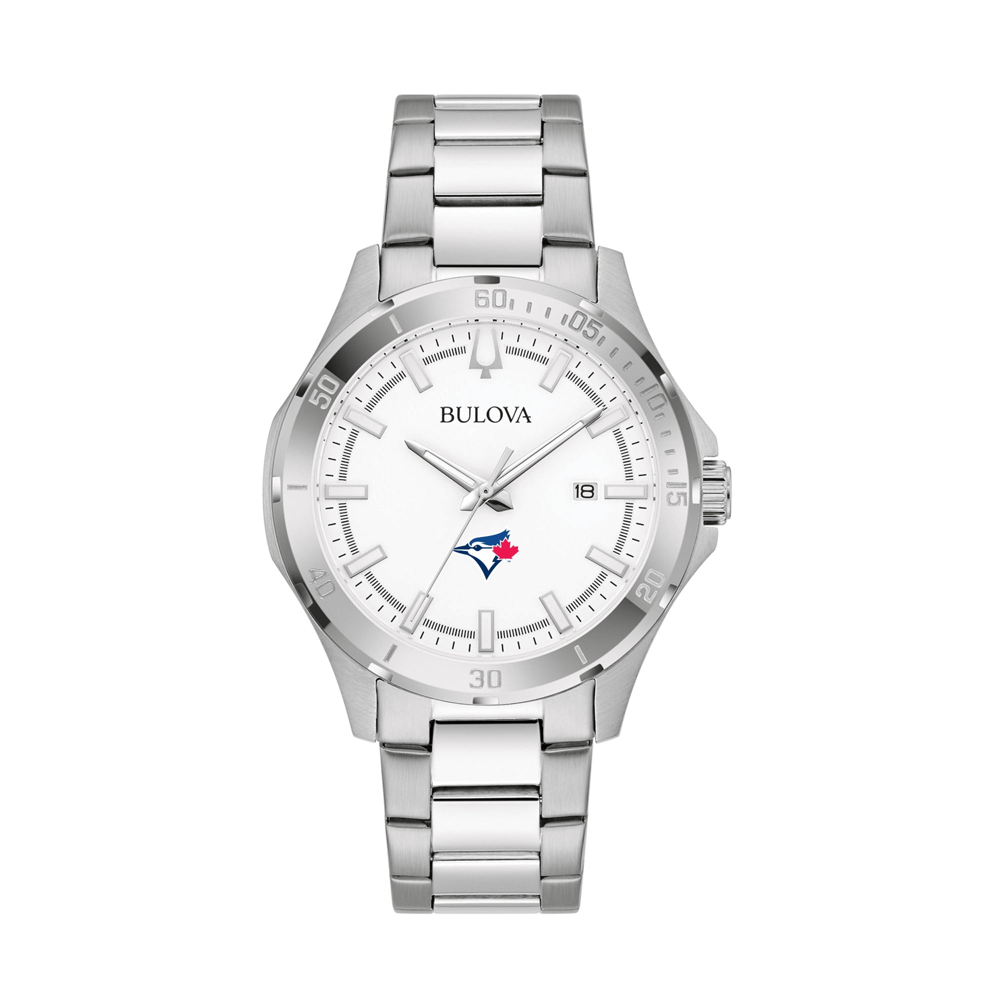 Men's Bulova Silver Toronto Blue Jays Stainless Steel Classic Sport ...